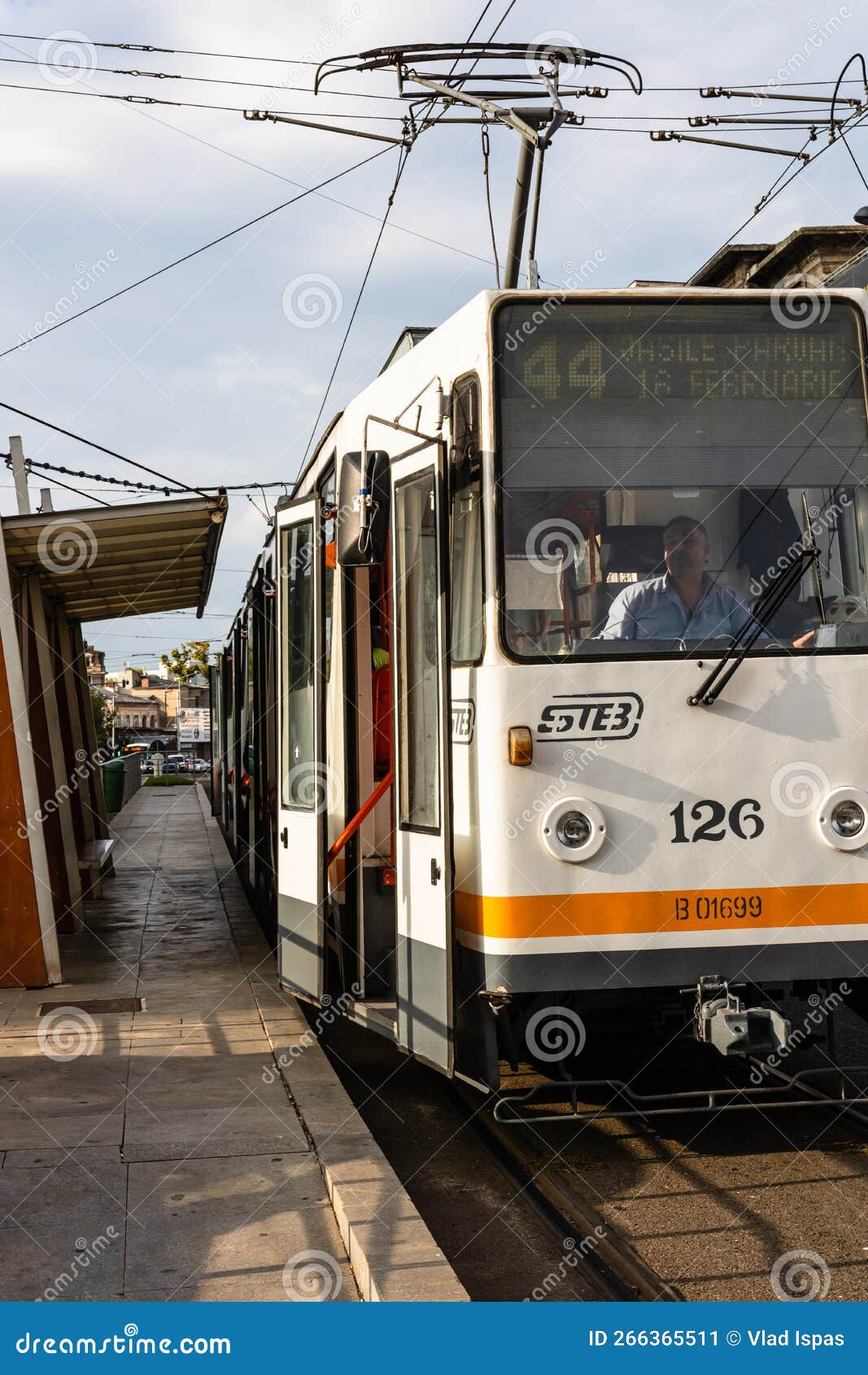 Tram in Traffic. Public Transport Bucharest, Romania, 2022 Editorial ...