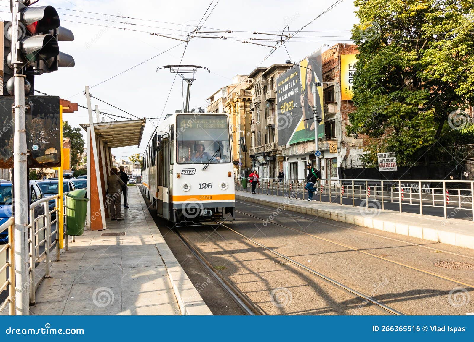 Tram in Traffic. Public Transport Bucharest, Romania, 2022 Editorial ...