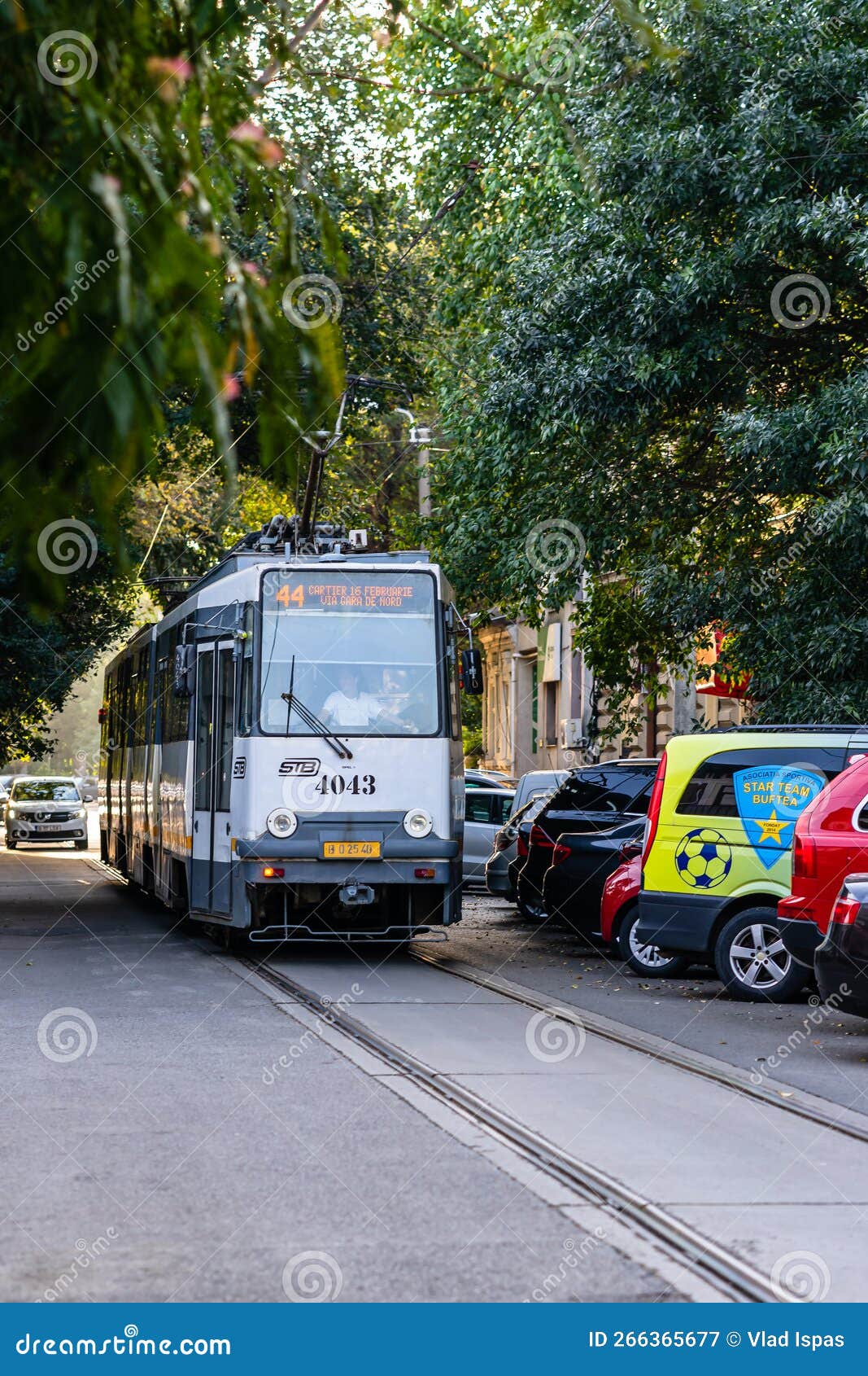 Tram in Traffic. Public Transport Bucharest, Romania, 2022 Editorial ...