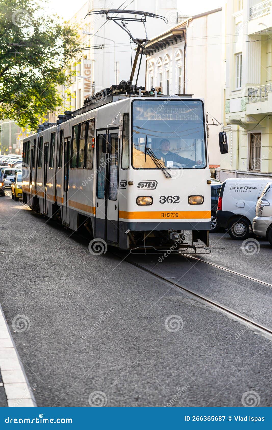 Tram in Traffic. Public Transport Bucharest, Romania, 2022 Editorial ...