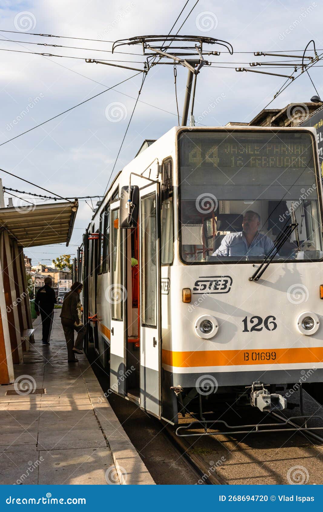 Tram in Traffic. Public Transport Bucharest, Romania, 2022 Editorial ...