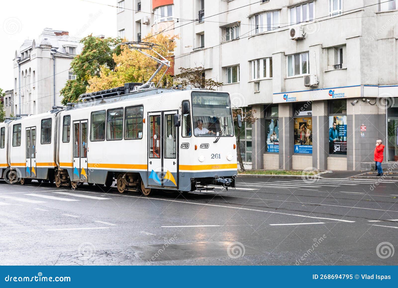 Tram in Traffic. Public Transport Bucharest, Romania, 2022 Editorial ...