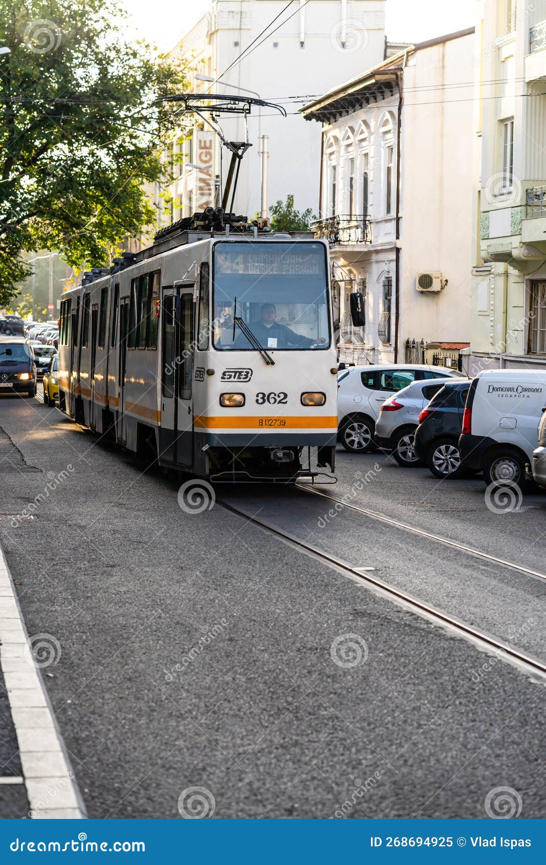 Tram in Traffic. Public Transport Bucharest, Romania, 2022 Editorial ...