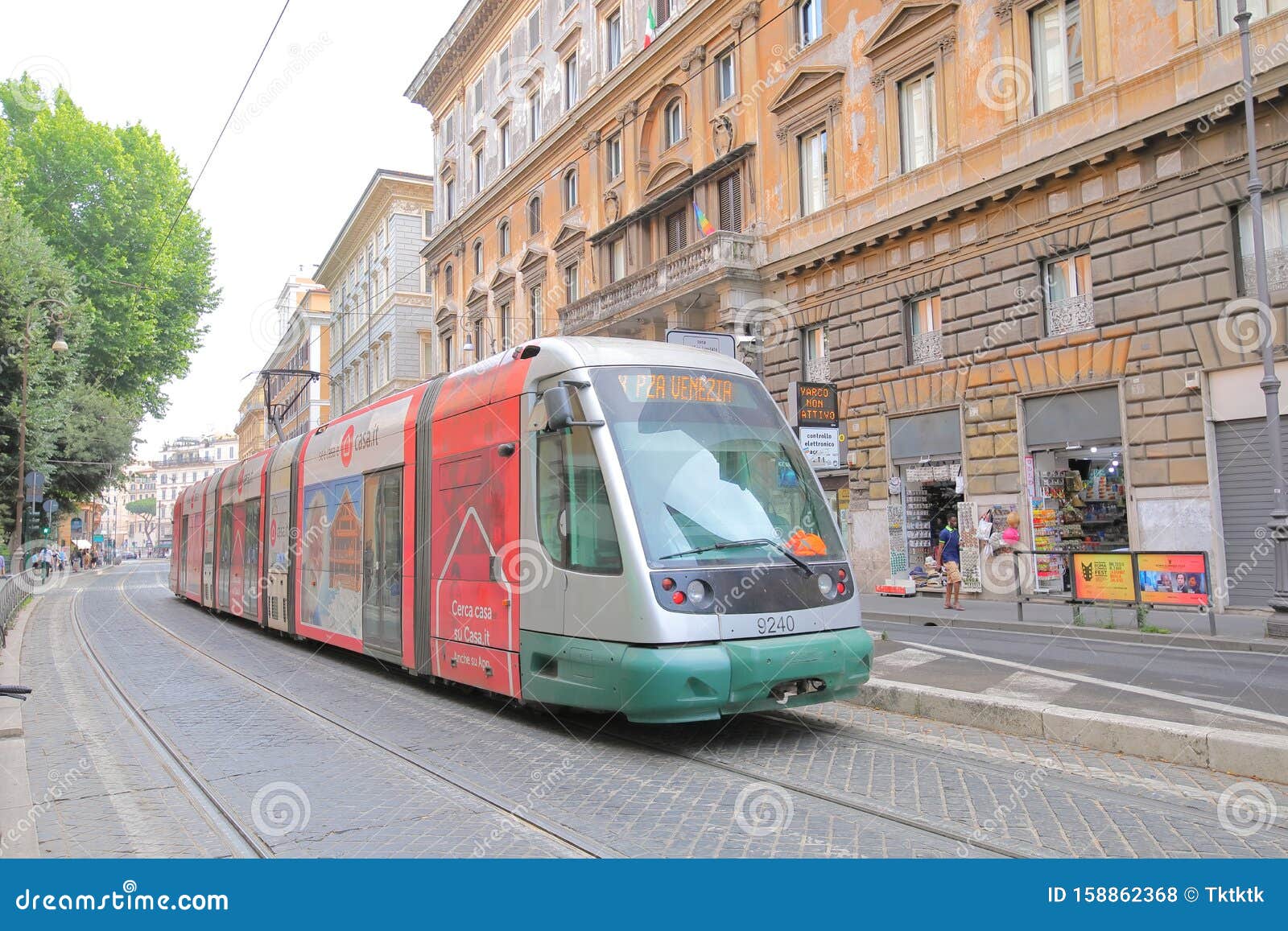 Tram train Rome Italy editorial stock photo. Image of train - 158862368