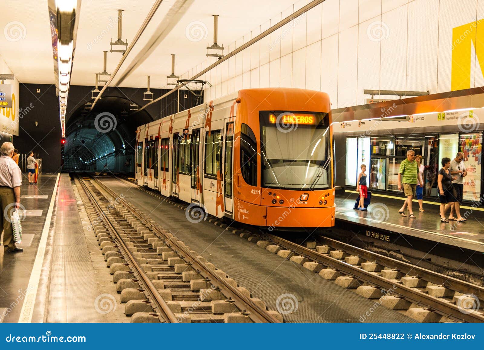 The tram in tram station editorial photography. Image of sleepers ...