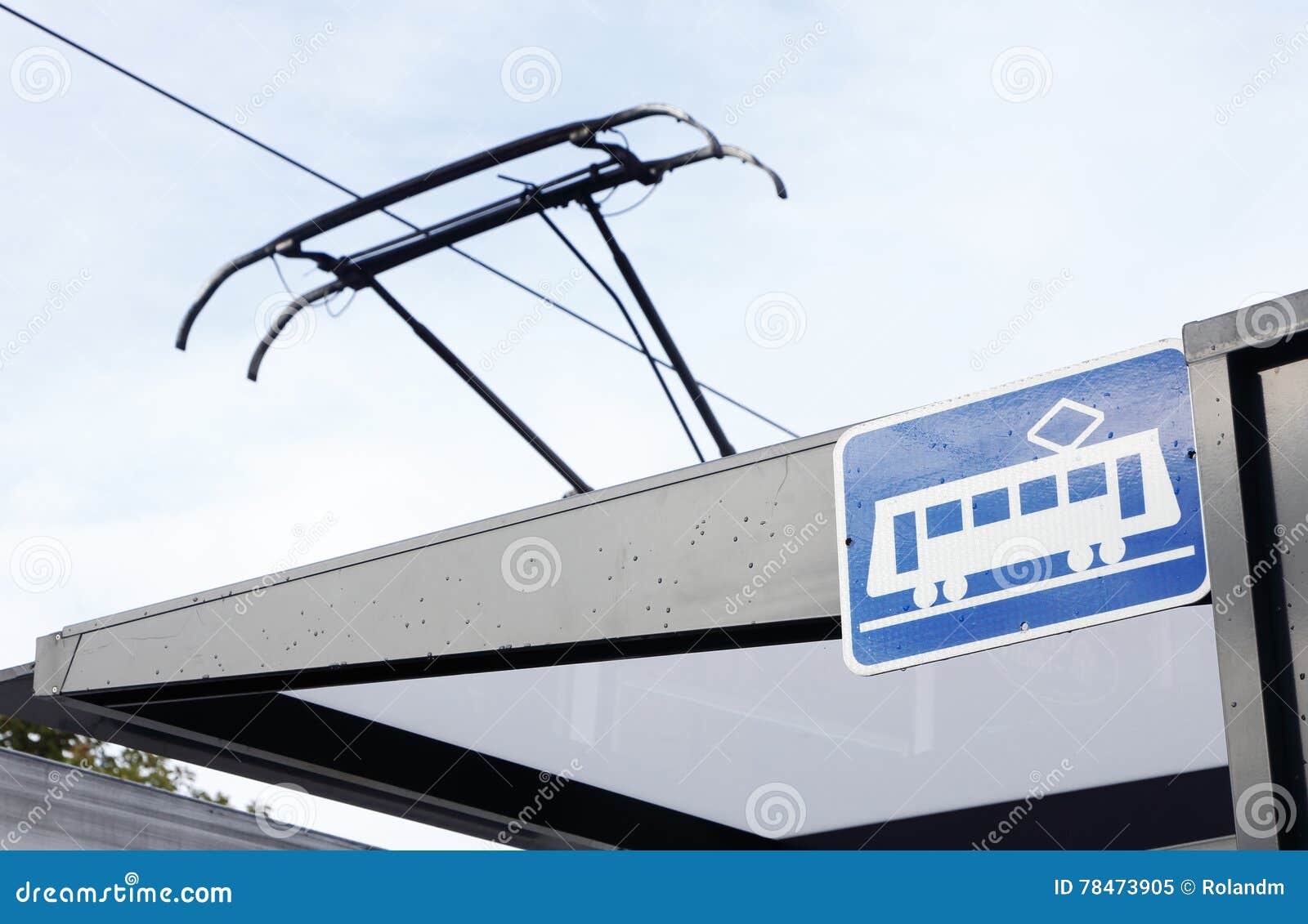 Tram at tram stop stock image. Image of public, stop - 78473905