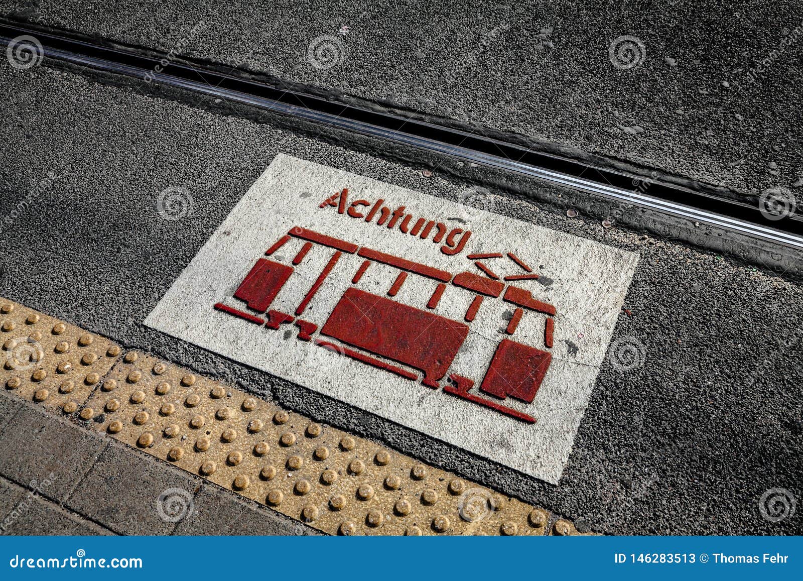 Tram warning sign stock image. Image of improvement - 146283513