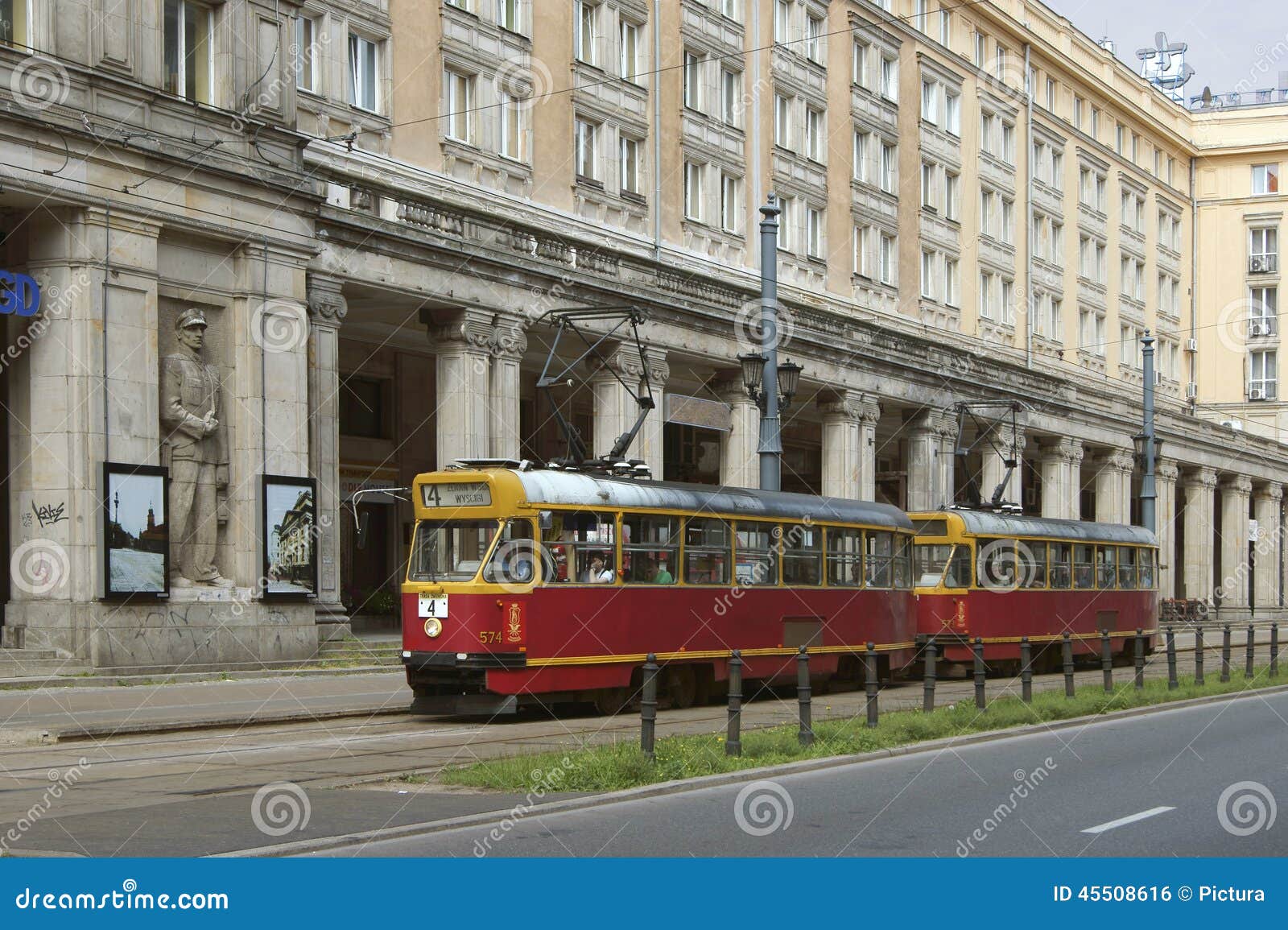 Tram in Warsaw editorial photo. Image of transportation - 45508616