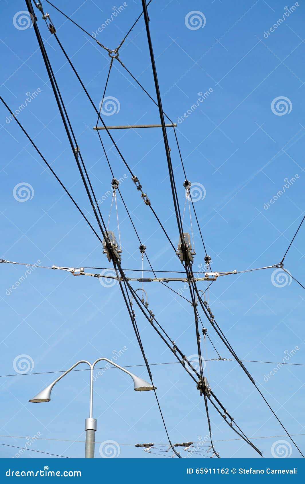 Tram wires stock photo. Image of pole, tram, electricity - 65911162