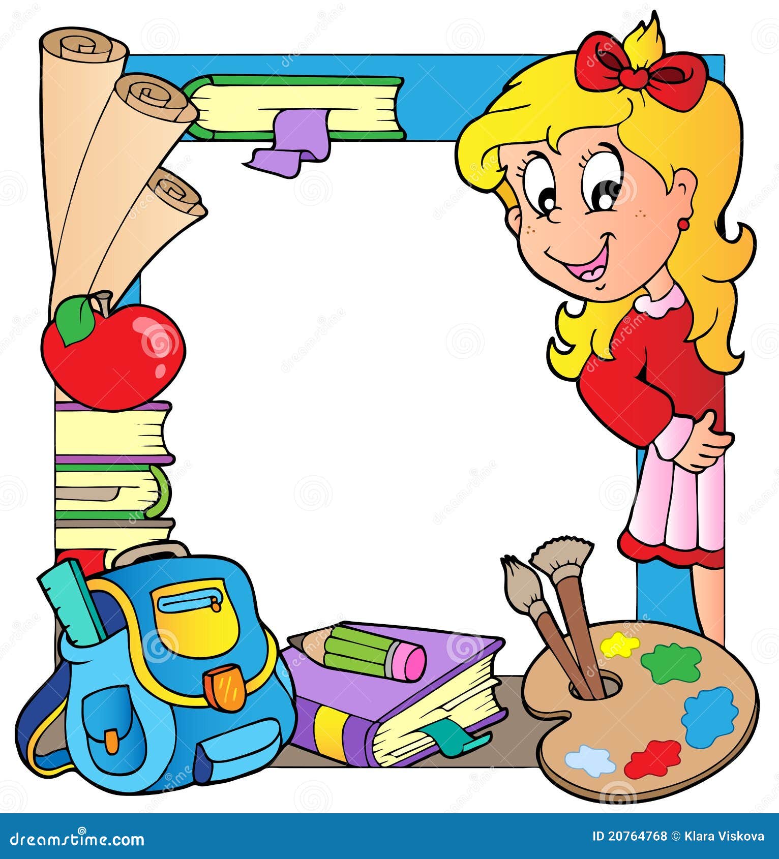 Trame 6 de thème d'école illustration de vecteur. Illustration du gens ...