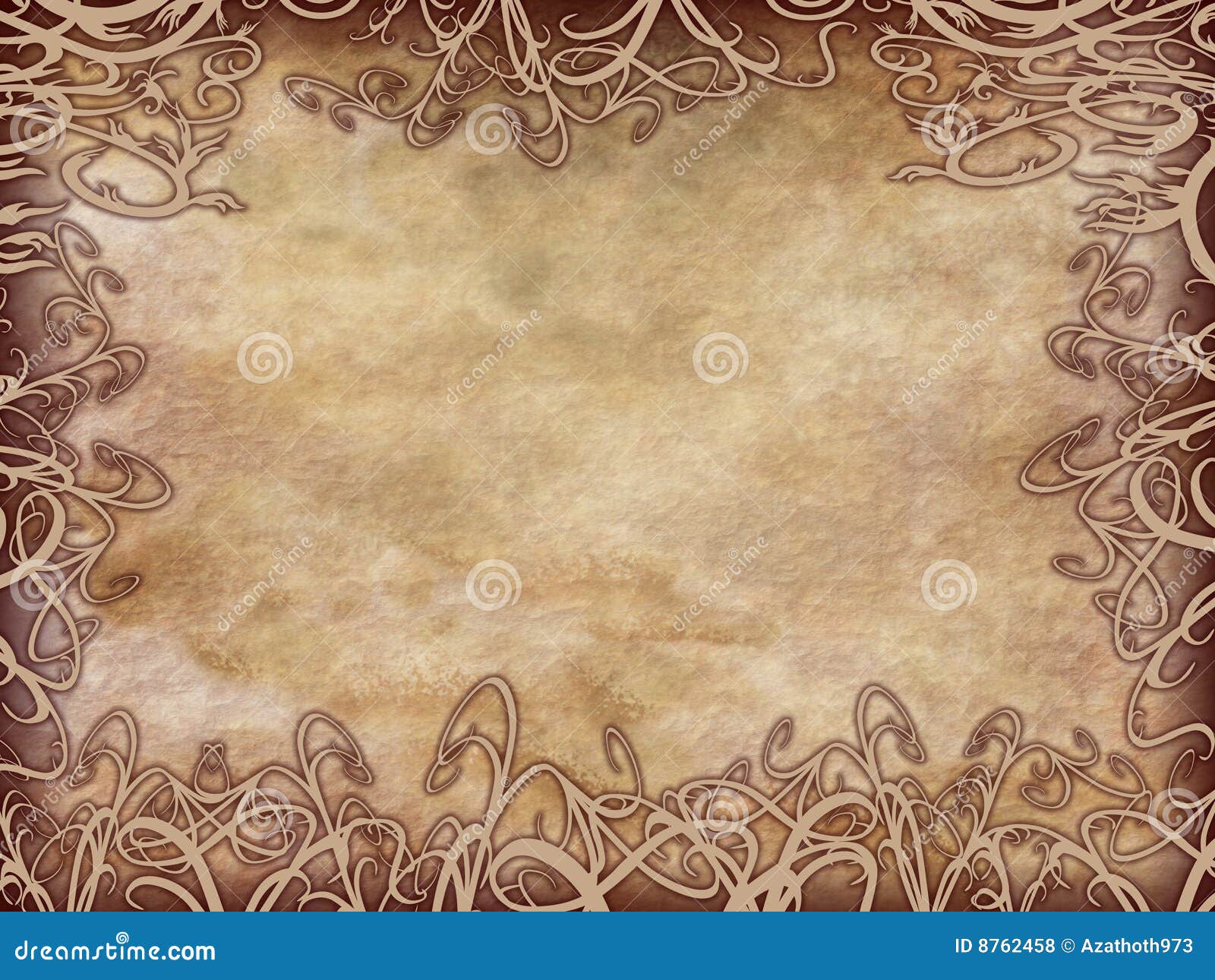 Trame Florale Grunge De Parchemin Illustration Stock - Illustration du ...