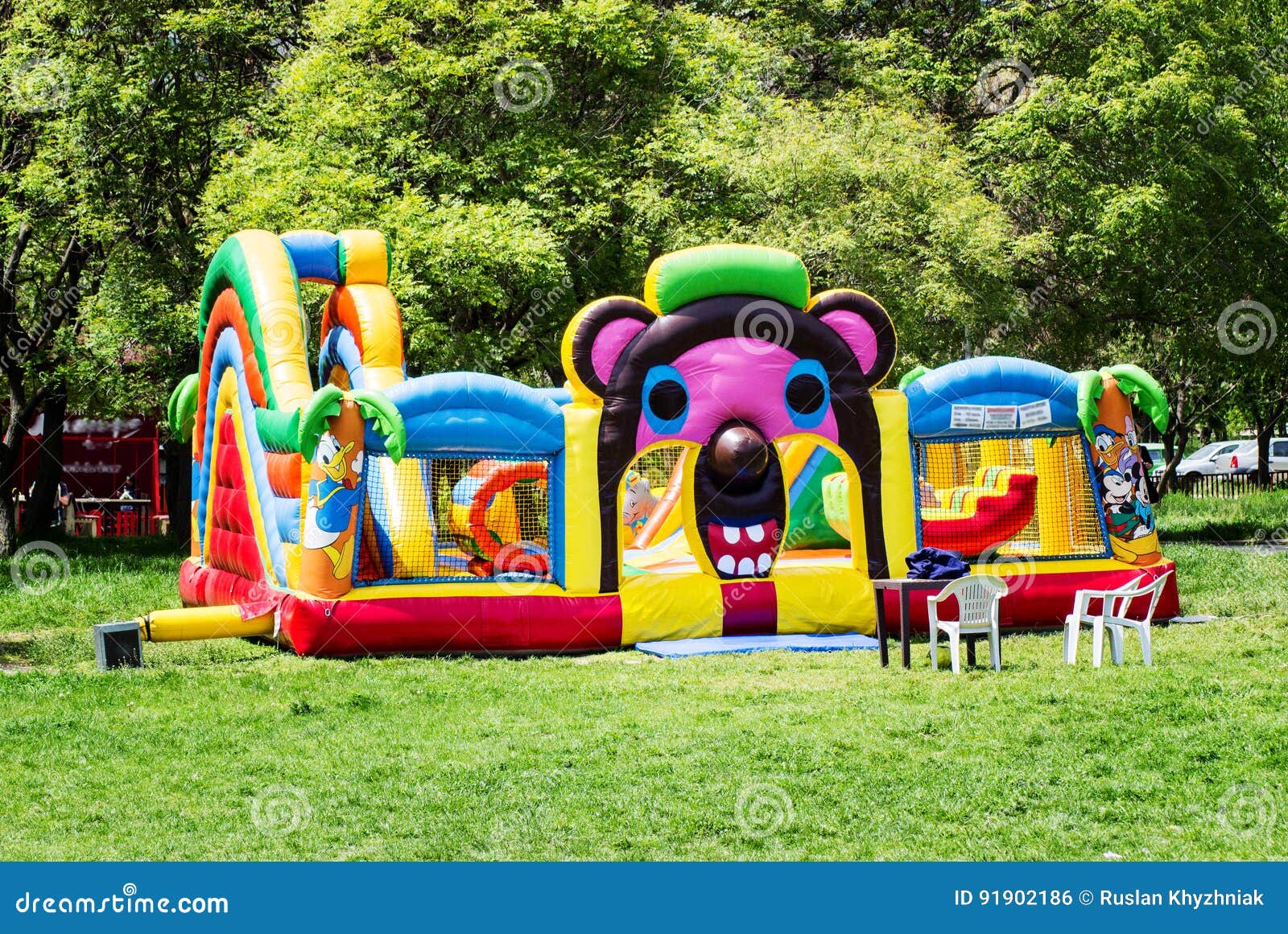 Trampoline, Inflatable Attraction Editorial Photo - Image of cute ...