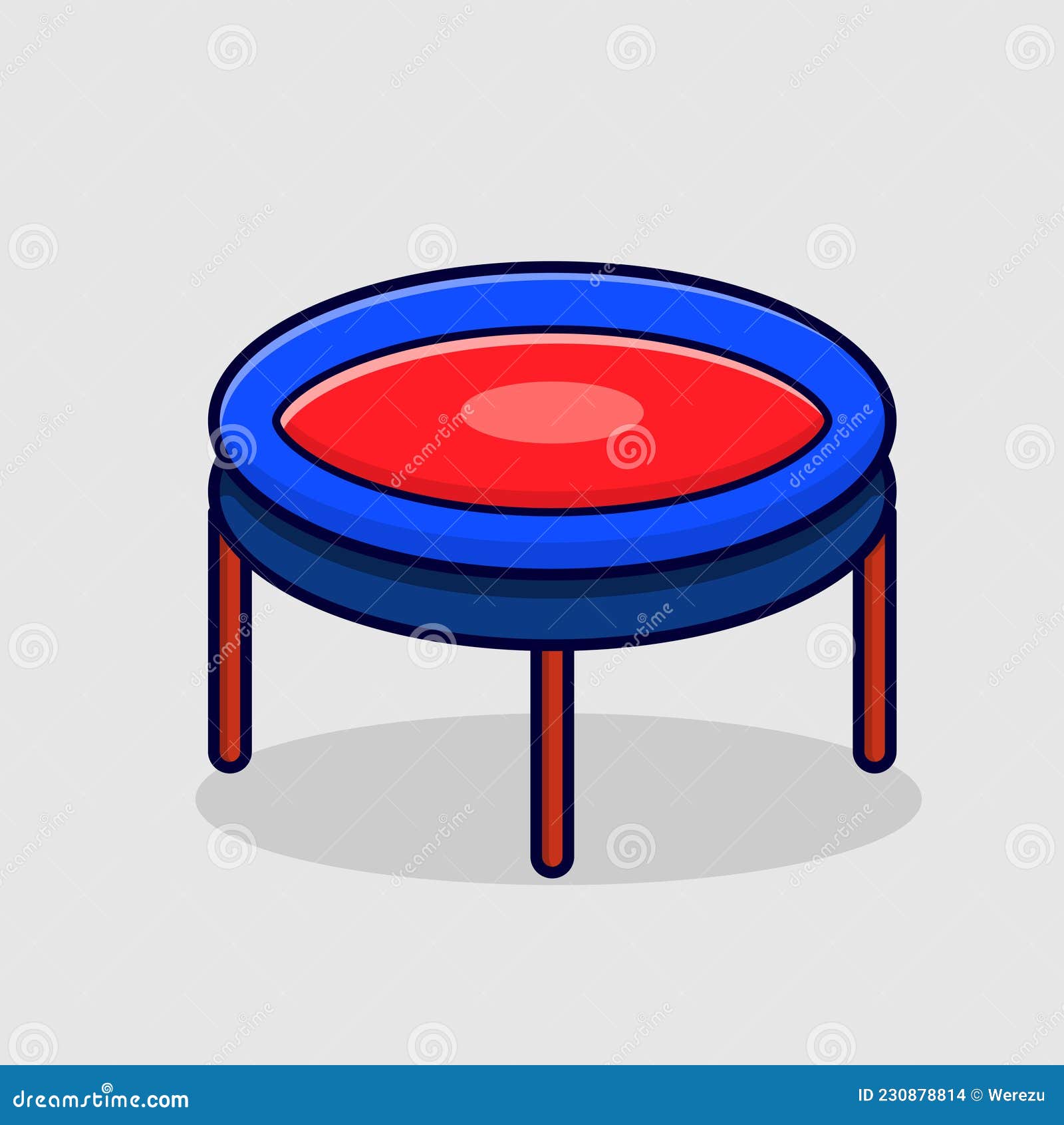 Trampoline Isolated Cartoon Vector Illustration in Flat Style Stock ...