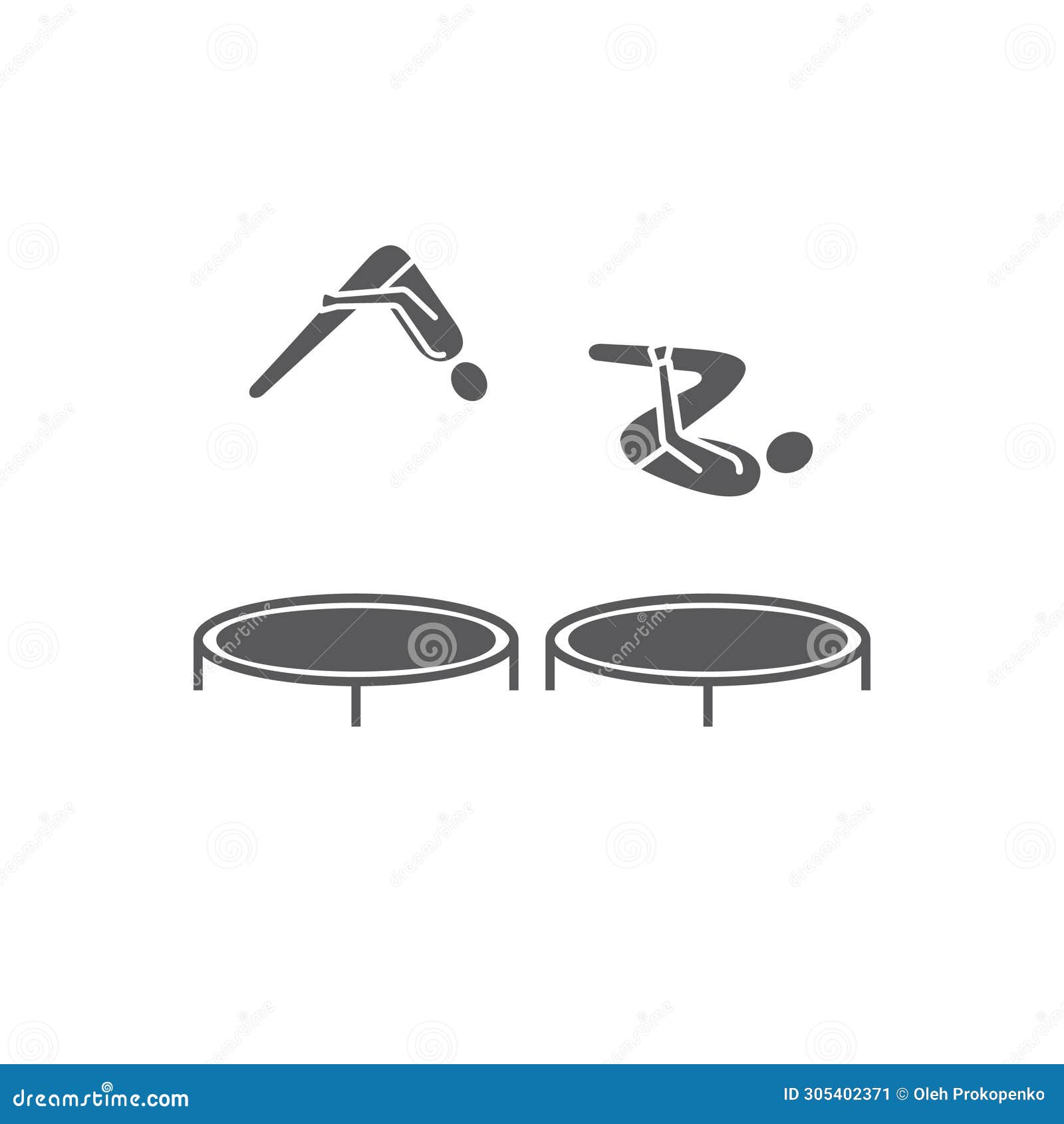 Trampoline Jumping Icon. Sport Sign Stock Vector - Illustration of ...