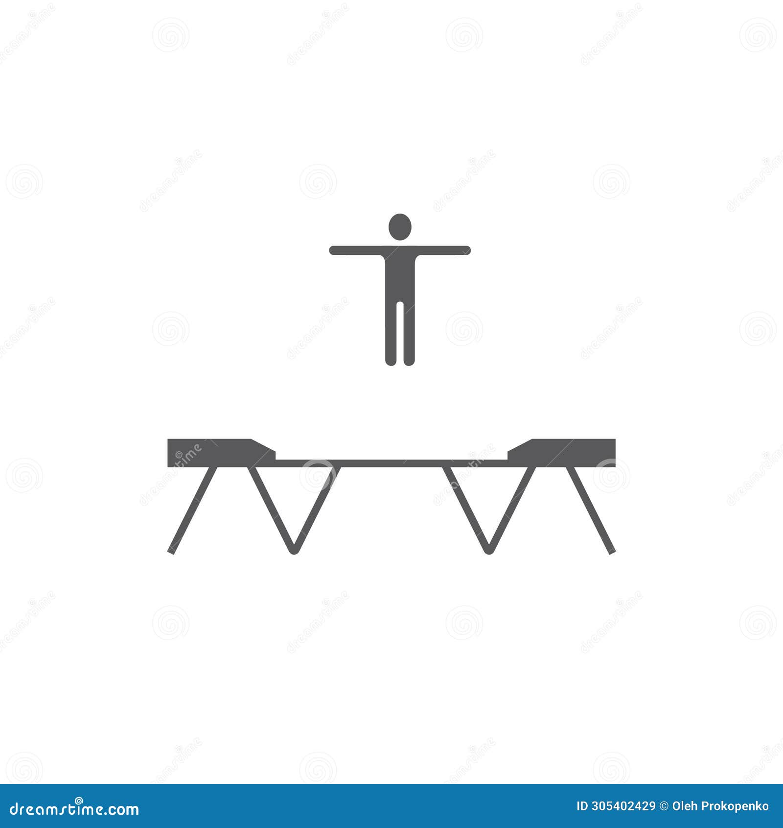 Trampoline Jumping Icon. Sport Sign Stock Illustration - Illustration ...