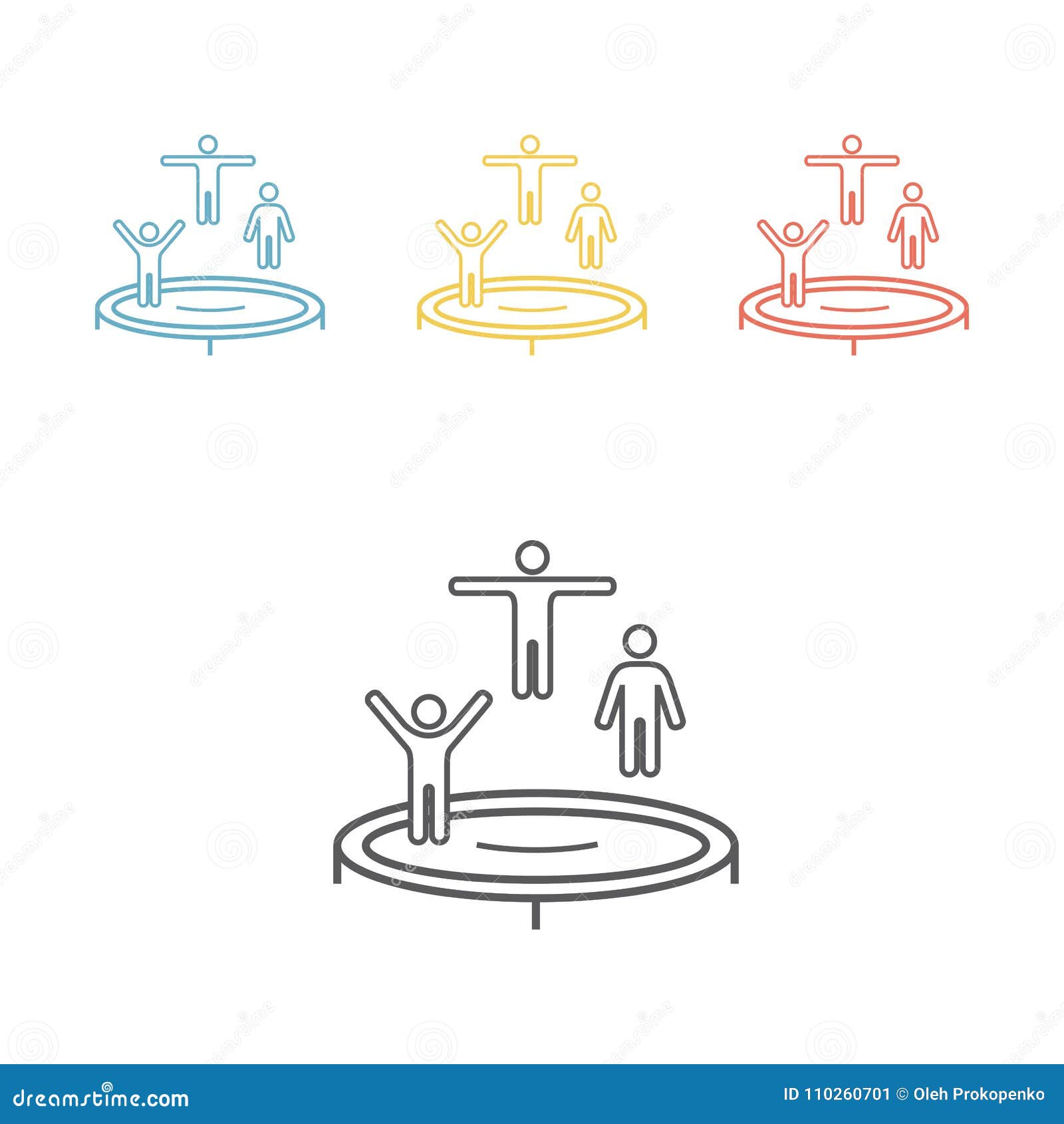 Trampoline Jumping Line Icon Stock Vector - Illustration of design ...