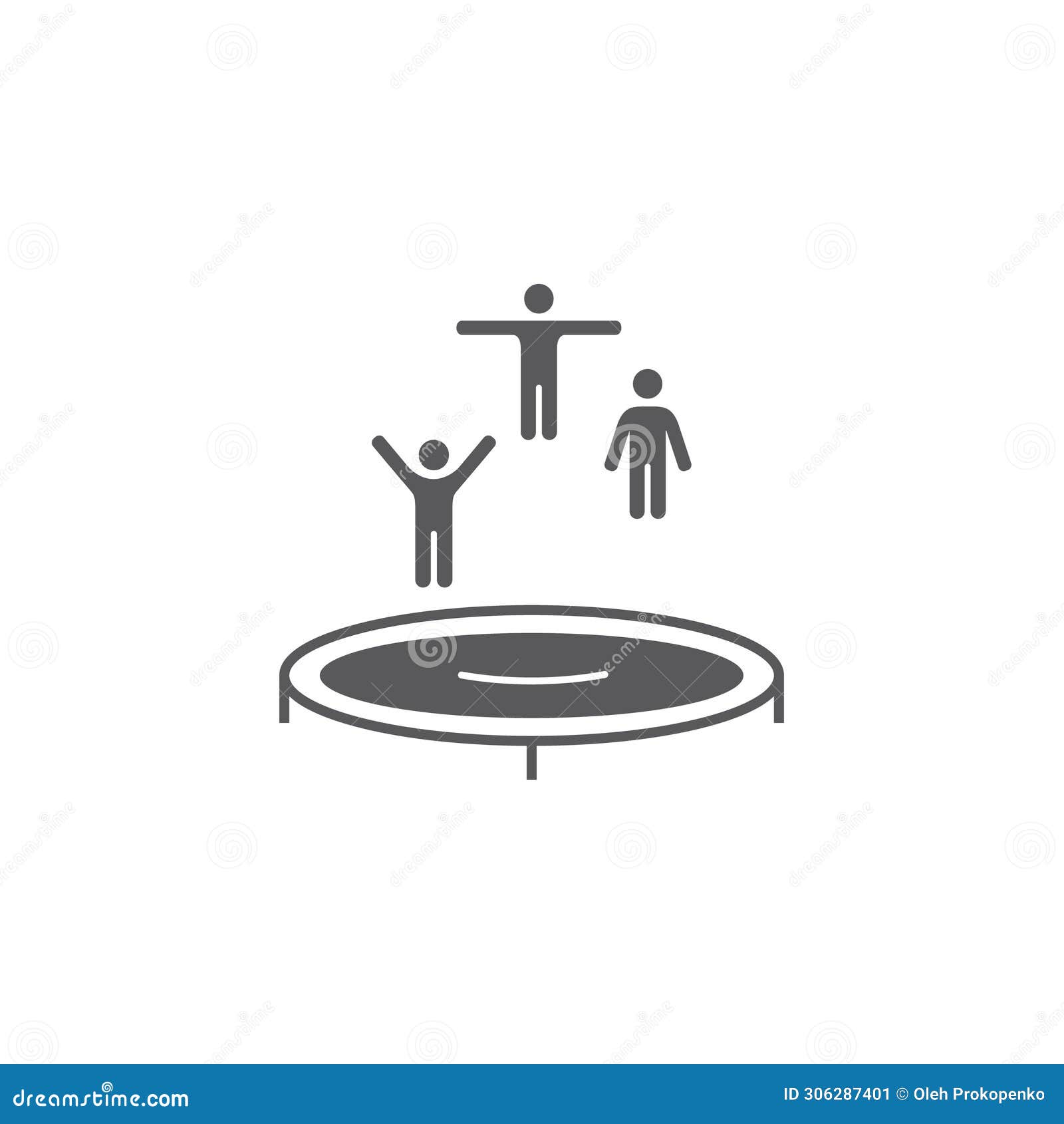 Trampoline Jumping Line Icon. Vector Signs for Web Graphics. Stock ...