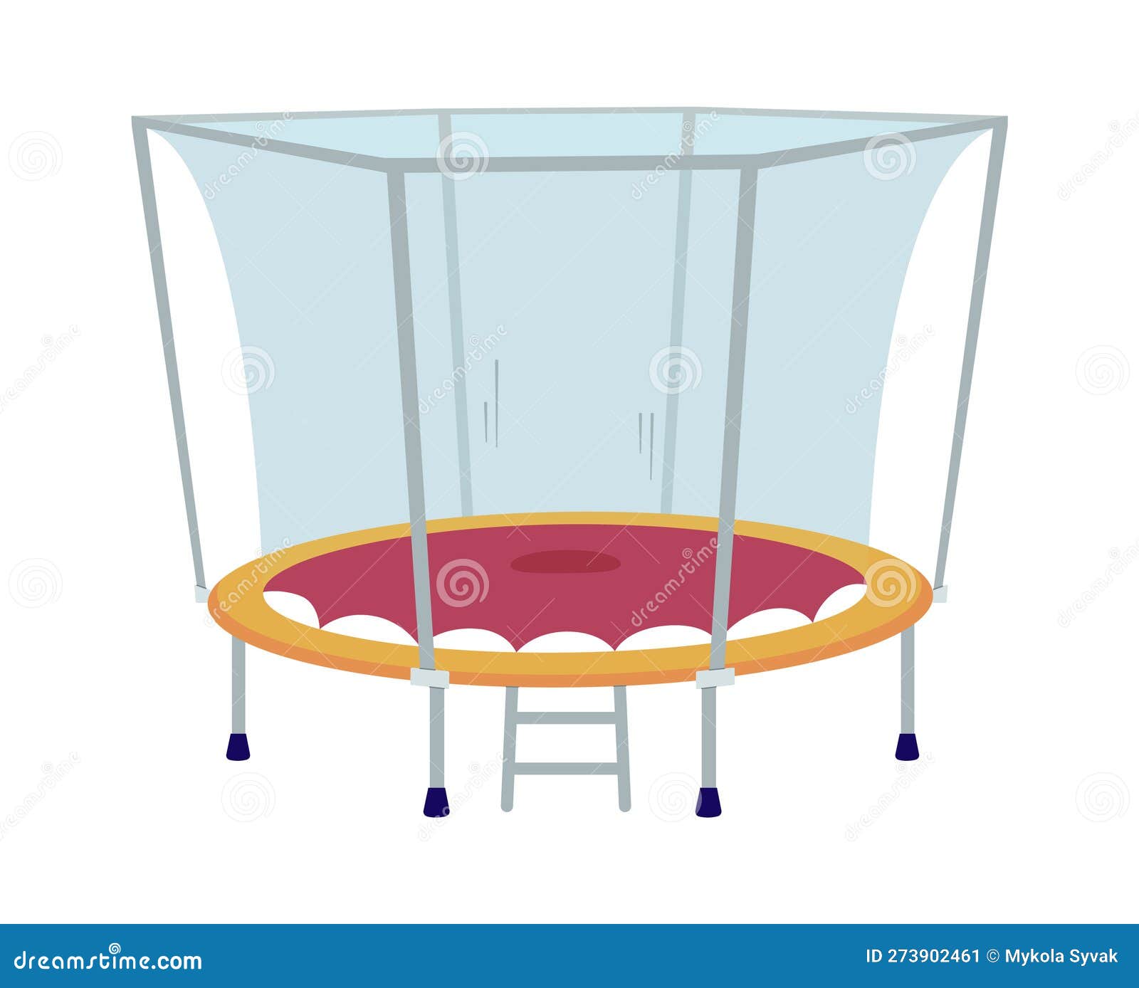 Trampoline with Safety Net stock vector. Illustration of jumping ...
