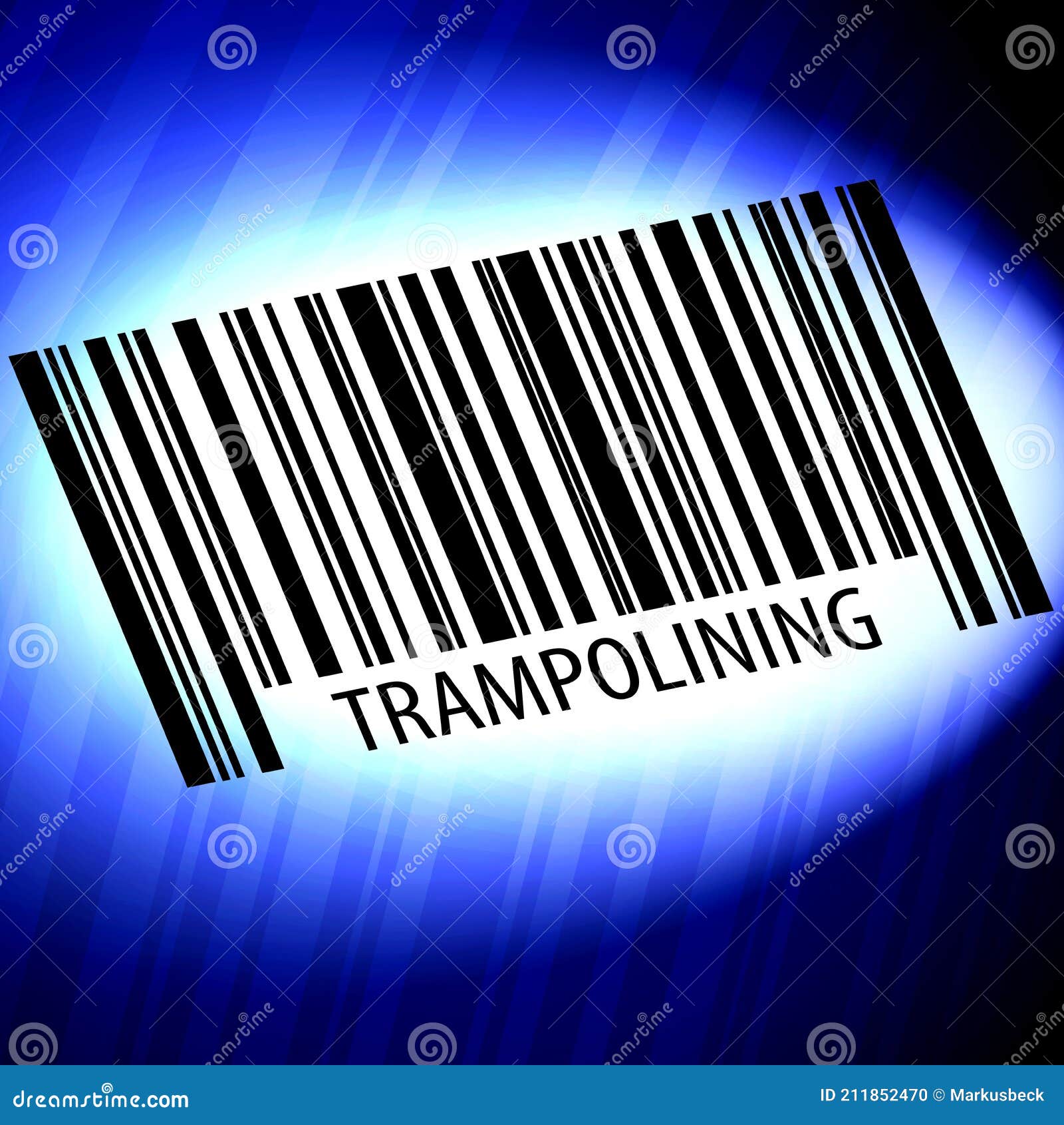 Trampolining - Barcode with Futuristic Blue Background Stock ...