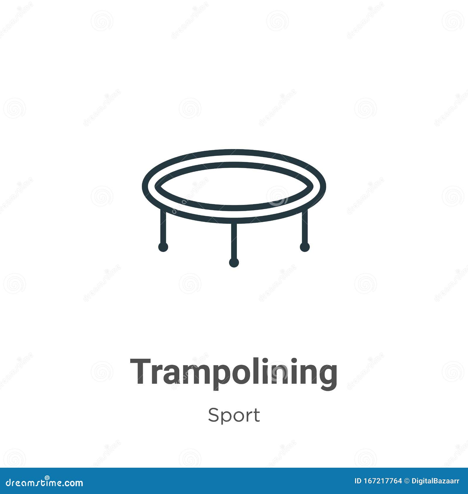 Trampolining Outline Vector Icon. Thin Line Black Trampolining Icon ...