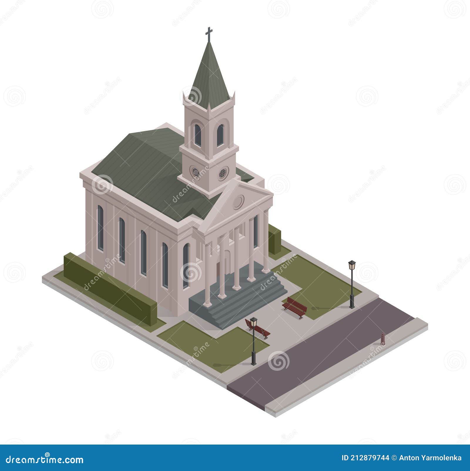 Isometric Set Of Adjacent Tall Buildings - Element For Web, Tileset Map, Landscape Design, Urban ...