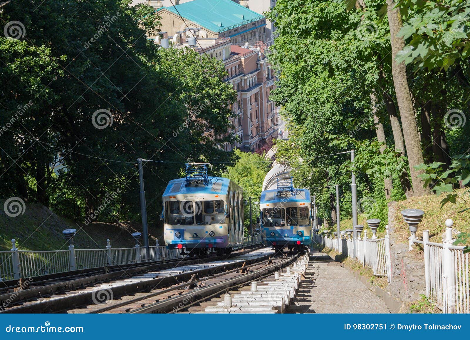 Trams of the Kiev Funicular. Kiev Editorial Photo - Image of building ...