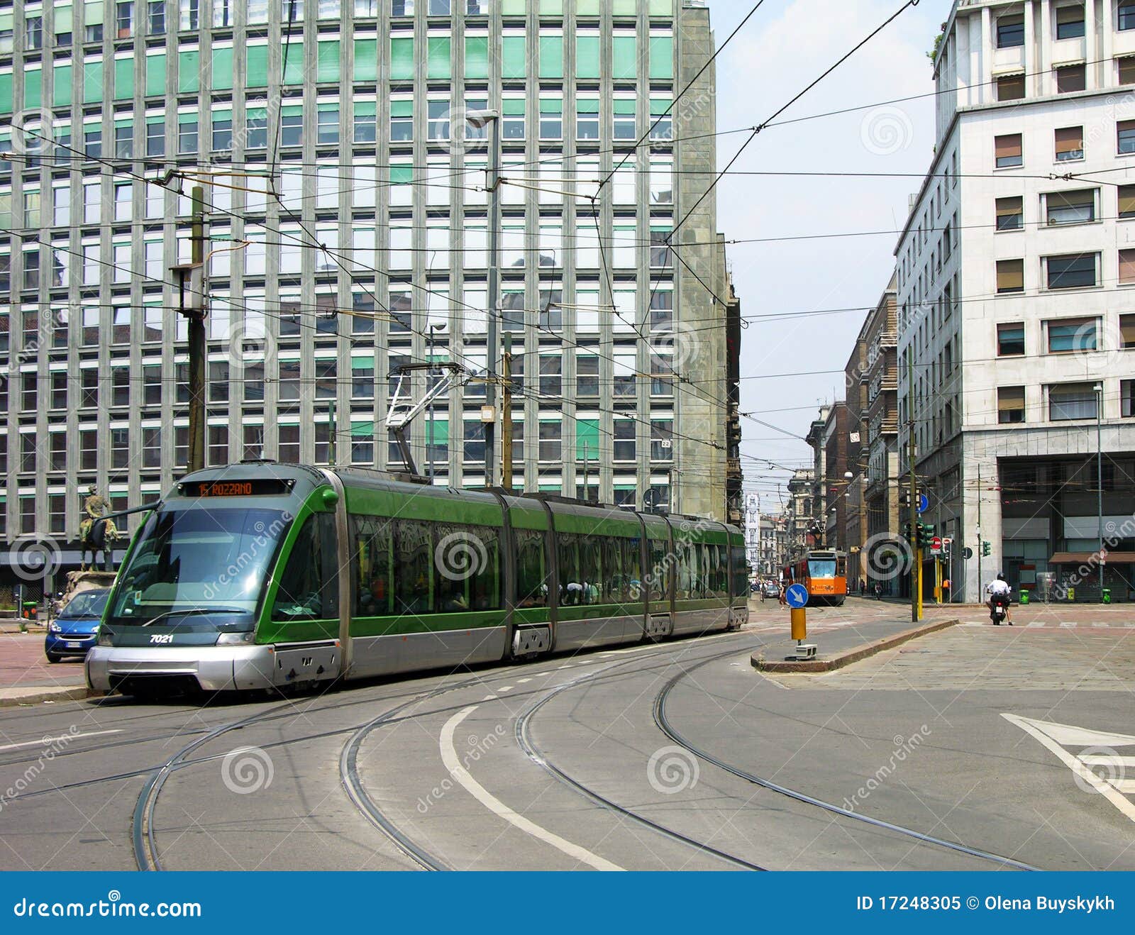 Trams on the Street of Milan Stock Image - Image of outdoor, transport ...