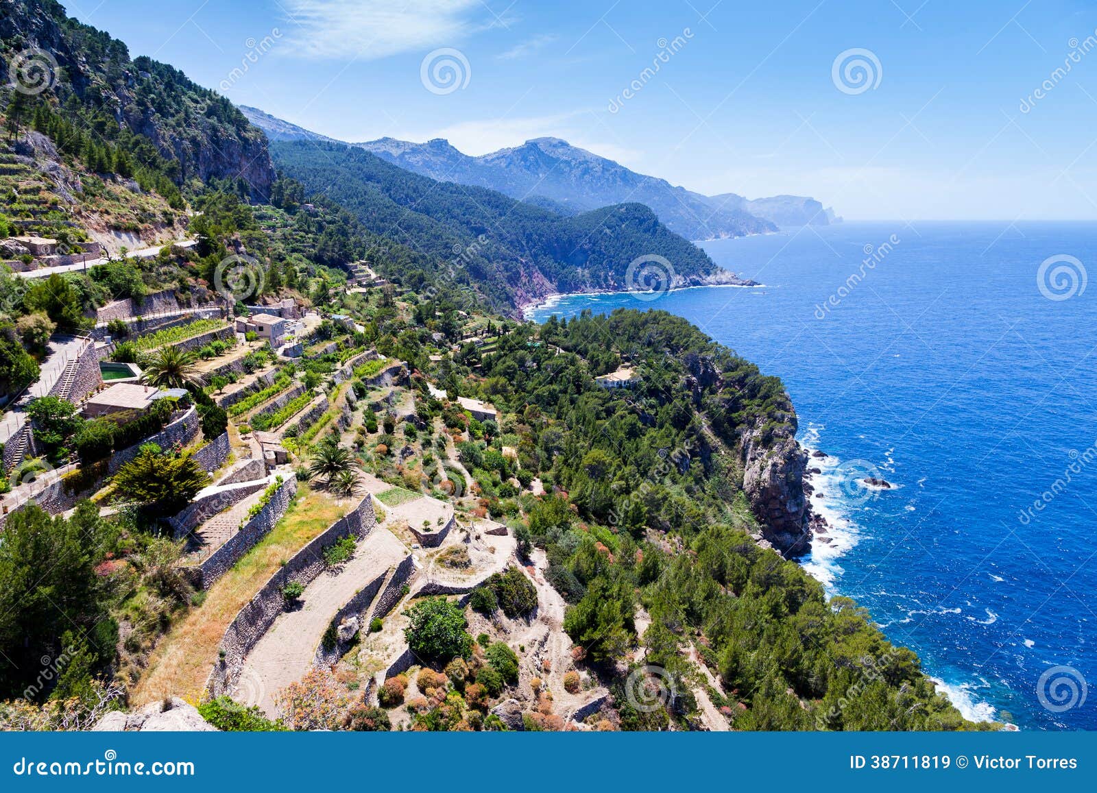 Tramuntana Mountain Range, Majorca Stock Image - Image of nature, water ...