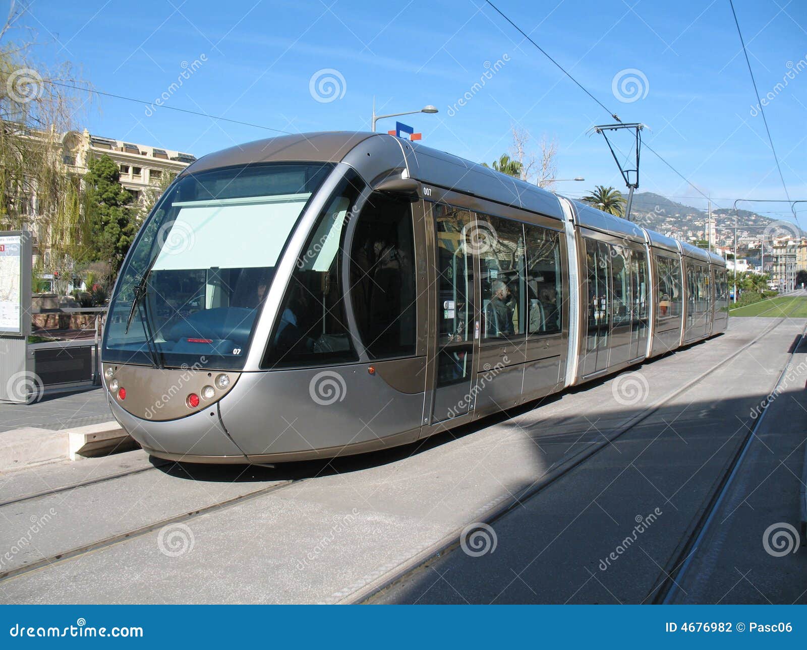 Tramway in city of Nice stock photo. Image of cote, tram - 4676982