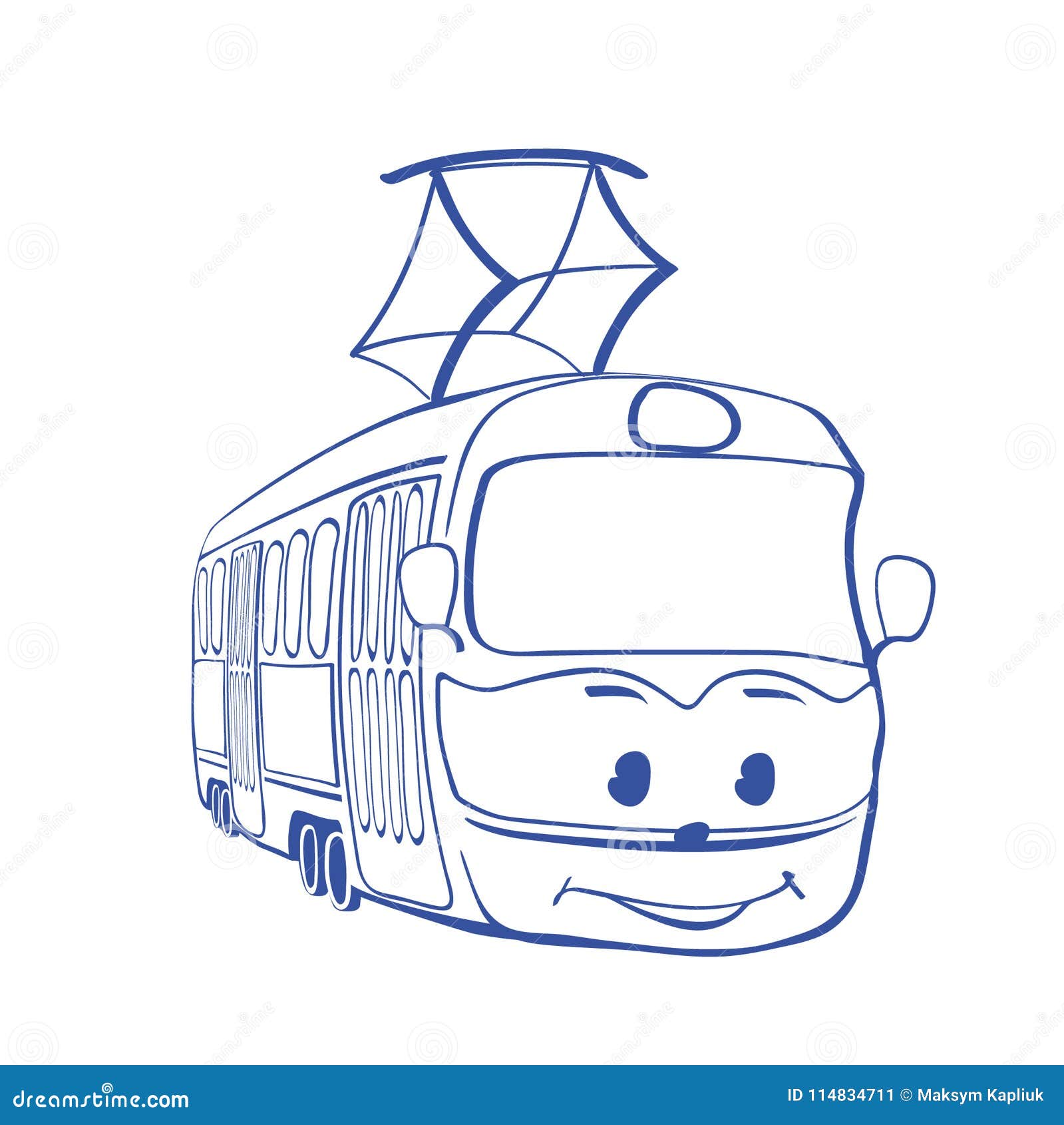 Tramway Drawing, Smiley Tramway Cartoon | CartoonDealer.com #114834711