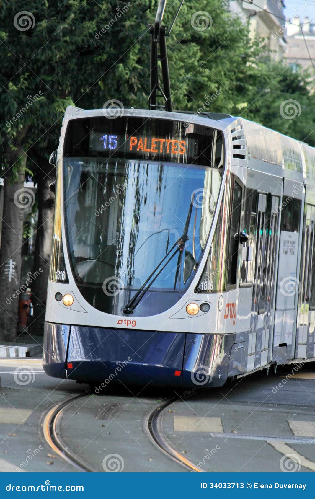 Tramway, Geneva, Switzerland Editorial Stock Photo - Image of road ...