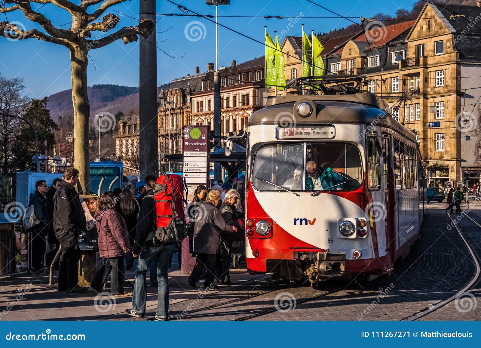 Tramway in Heidelberg, Germany Editorial Photo - Image of rails, cable ...