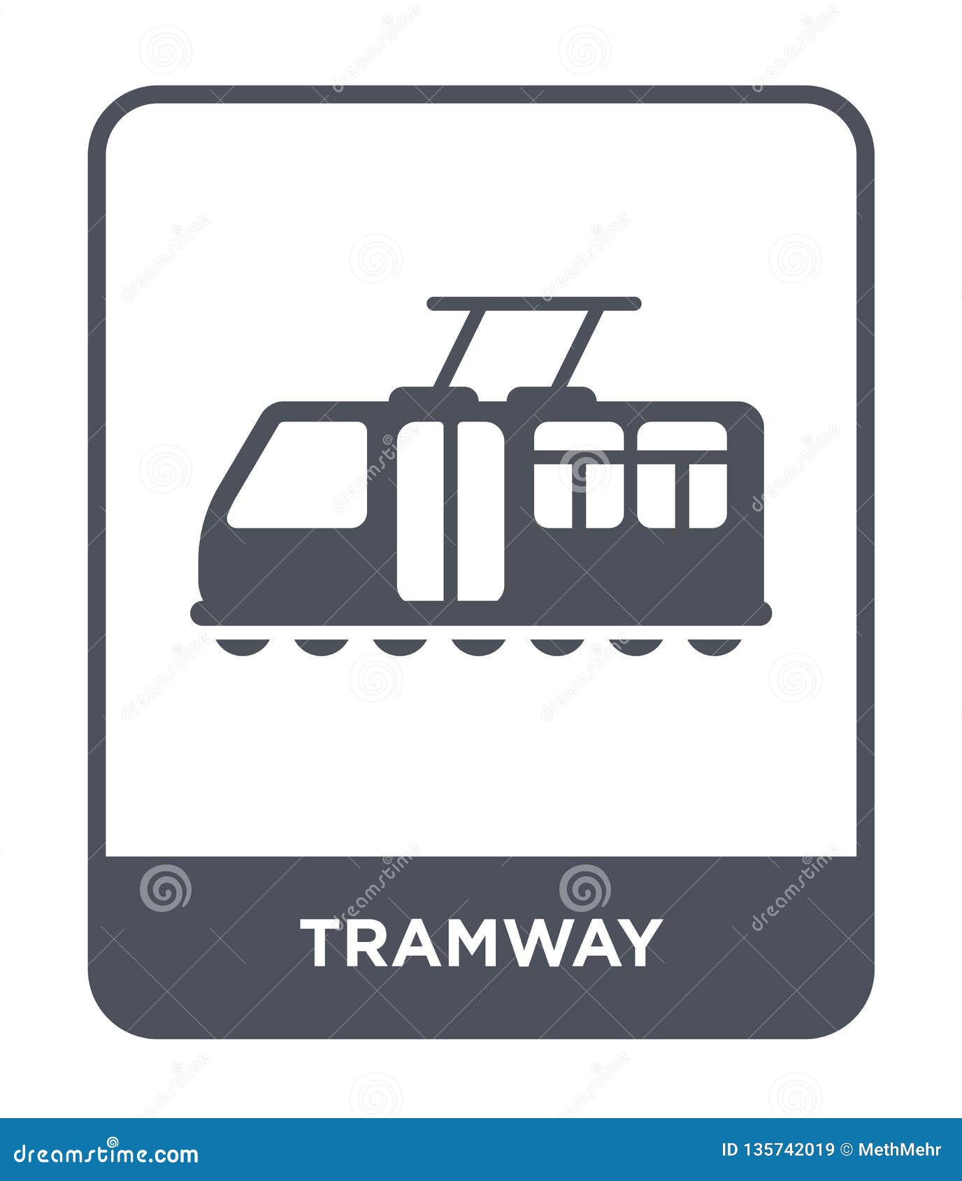 Tramway Icon In Trendy Design Style. Tramway Icon Isolated On White ...