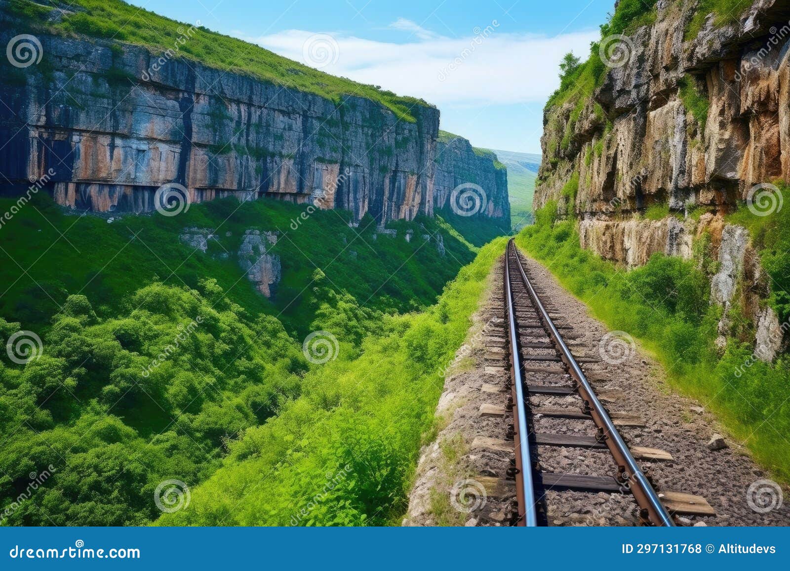 Tramway Journey Path Across Rocky Cliffs Stock Photo - Image of tramway ...