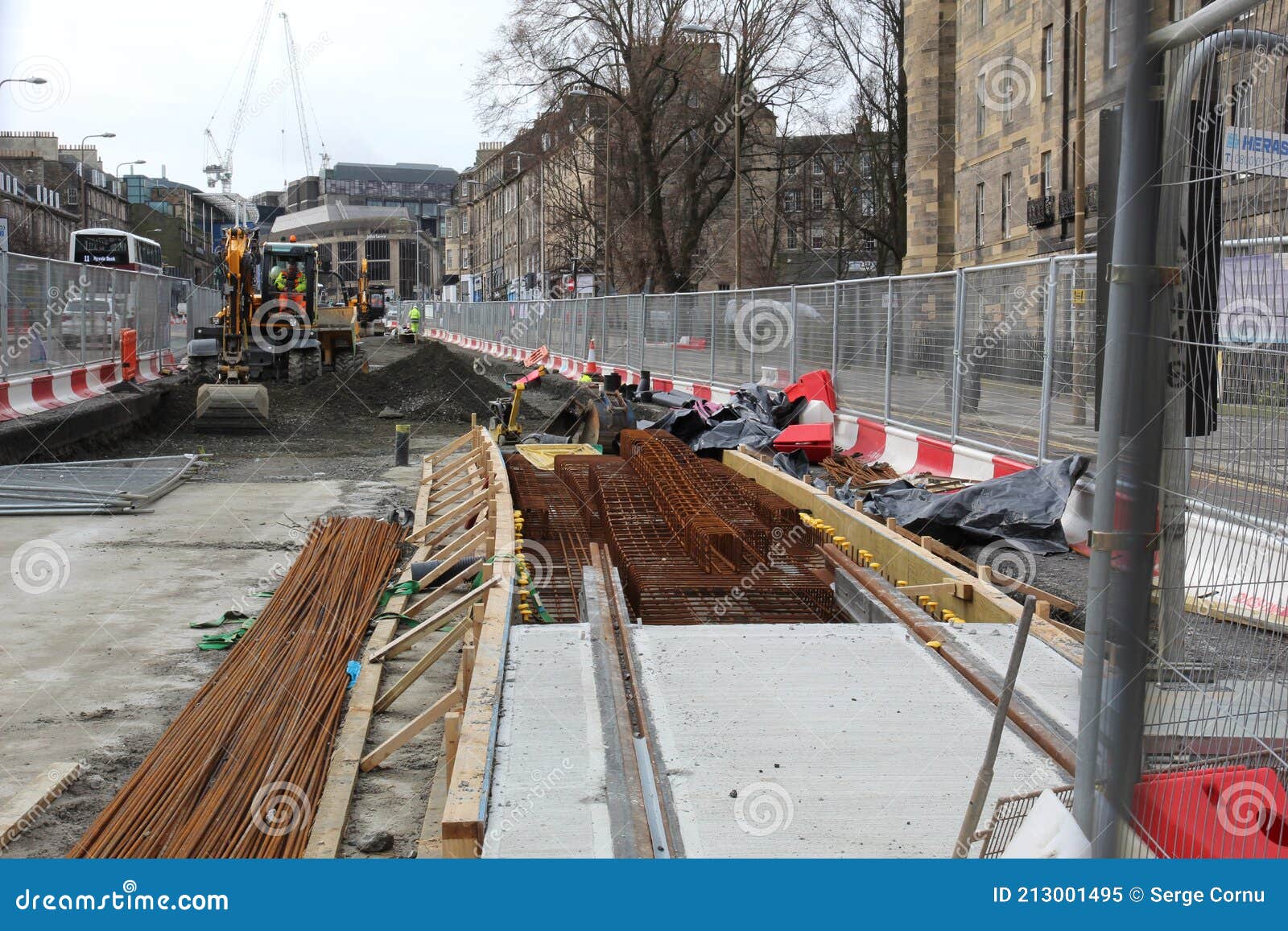 Tramway Line Track Under Construction in Edinburgh Editorial Image ...