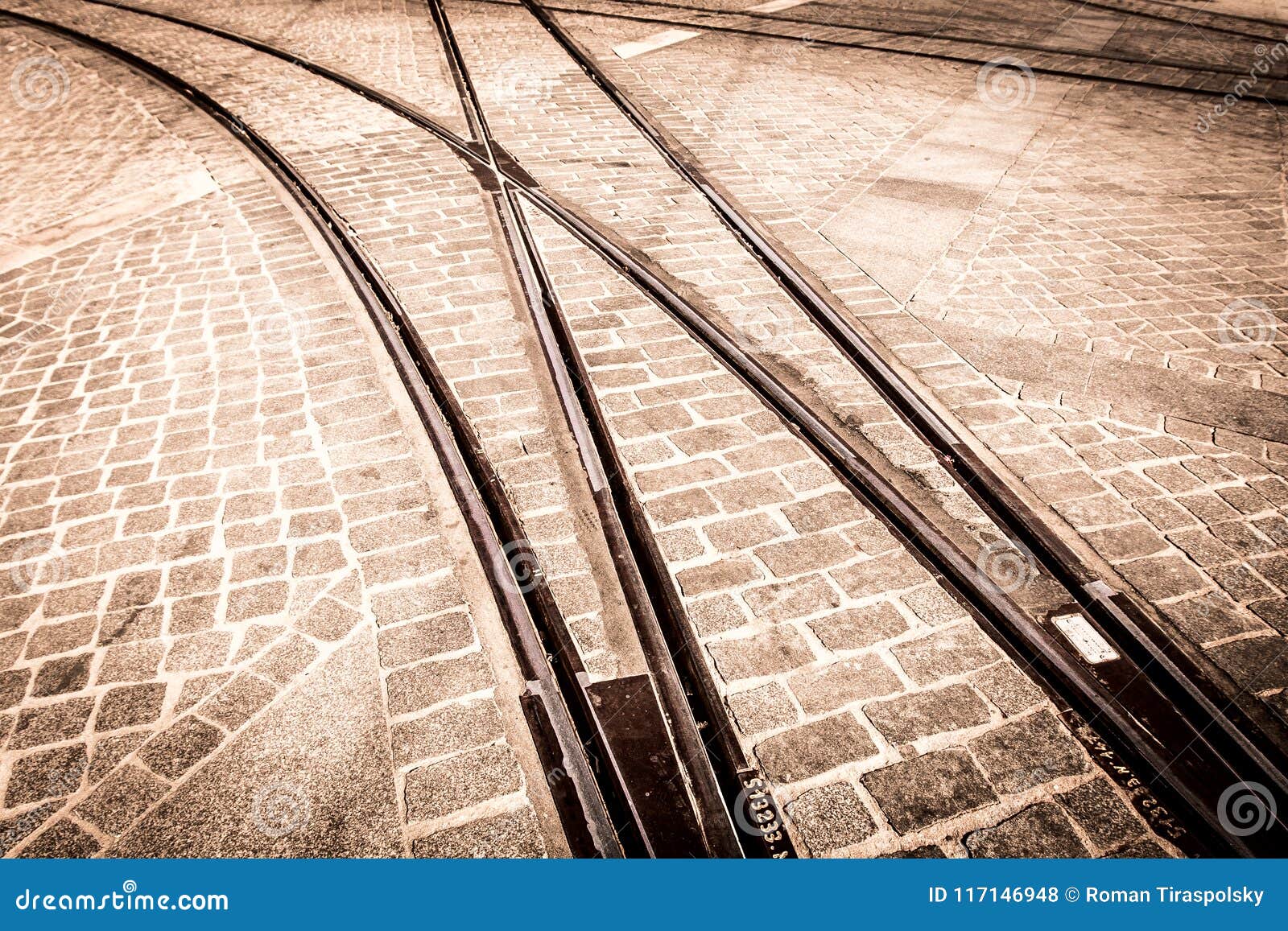 Tramway tracks editorial stock photo. Image of copy - 117146948
