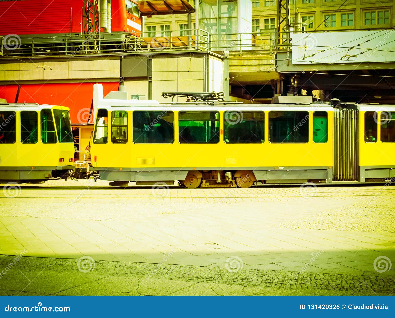 Tramway Train for Public Transport Stock Photo - Image of color, tram ...