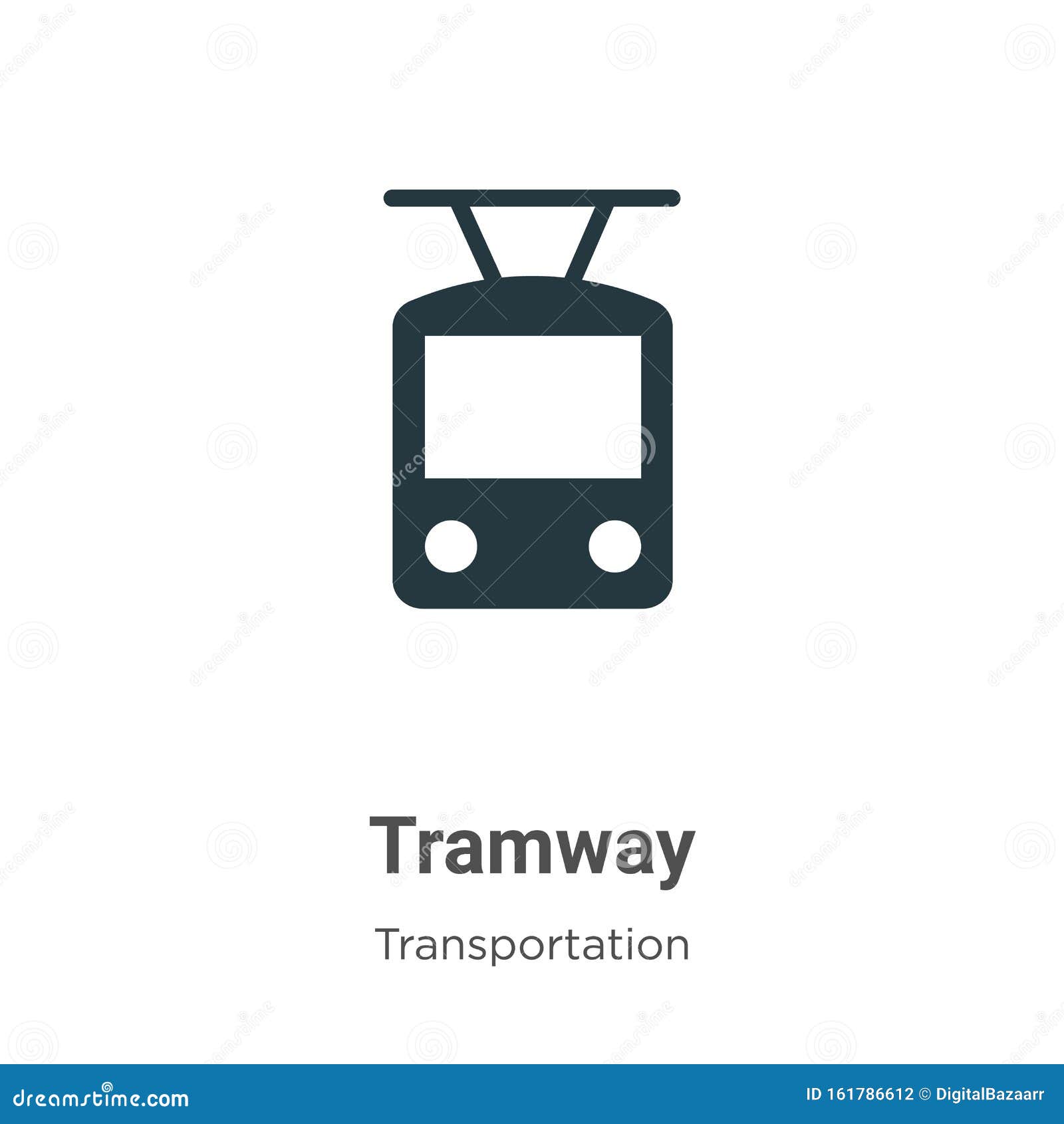 Tramway Vector Icon on White Background. Flat Vector Tramway Icon ...