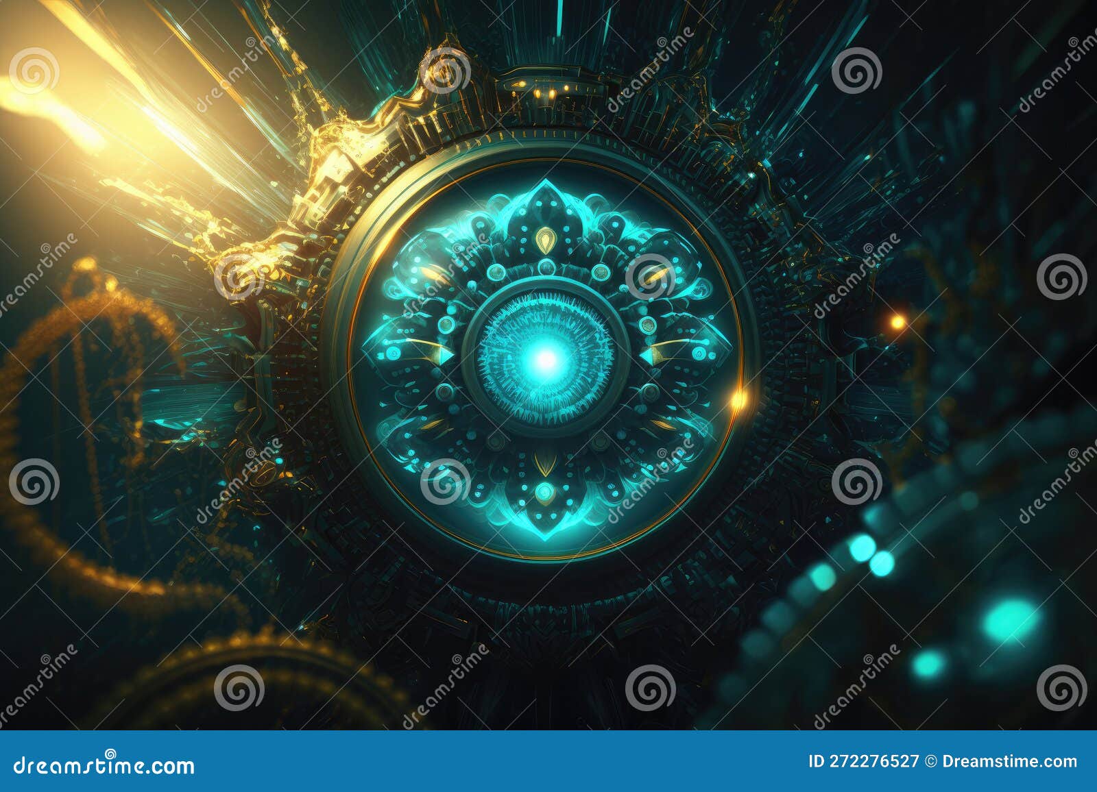 Cosmic Trance and Hypnosis Concept of Glowing Details in Digital Neural ...