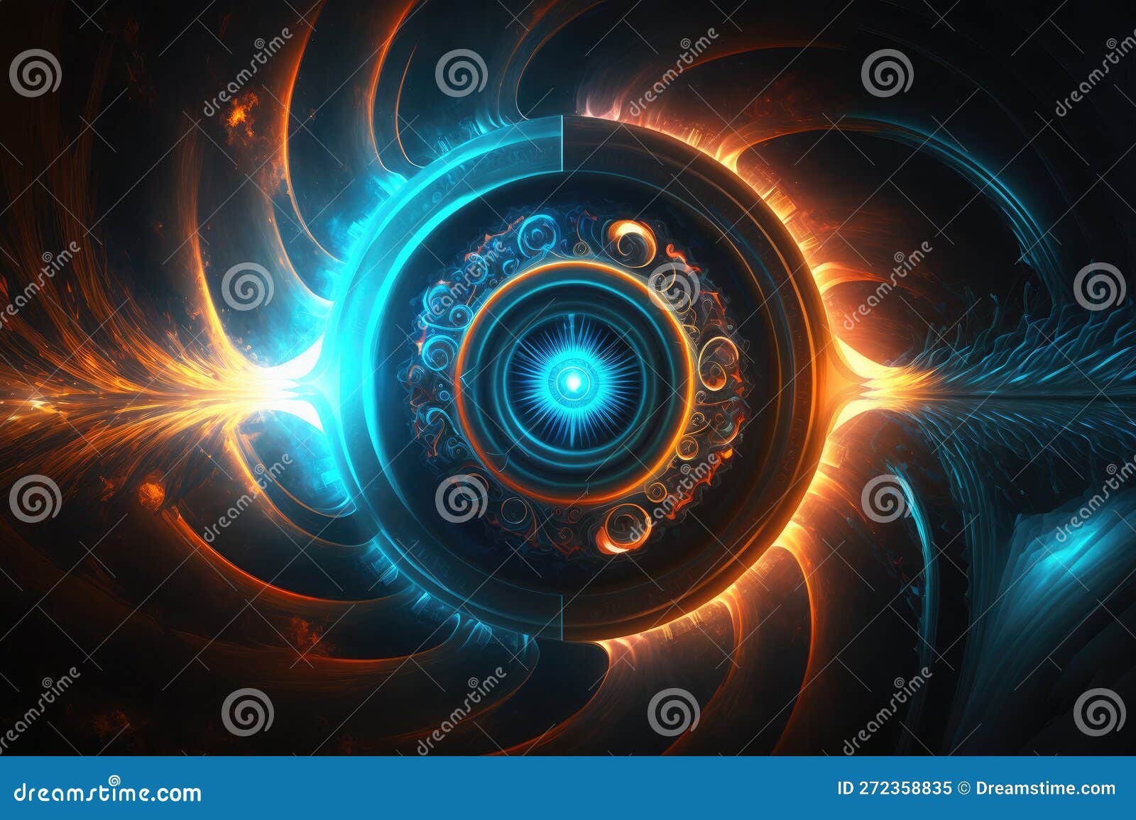 Cosmic Trance and Hypnosis Concept of Glowing Details in Digital Neural ...