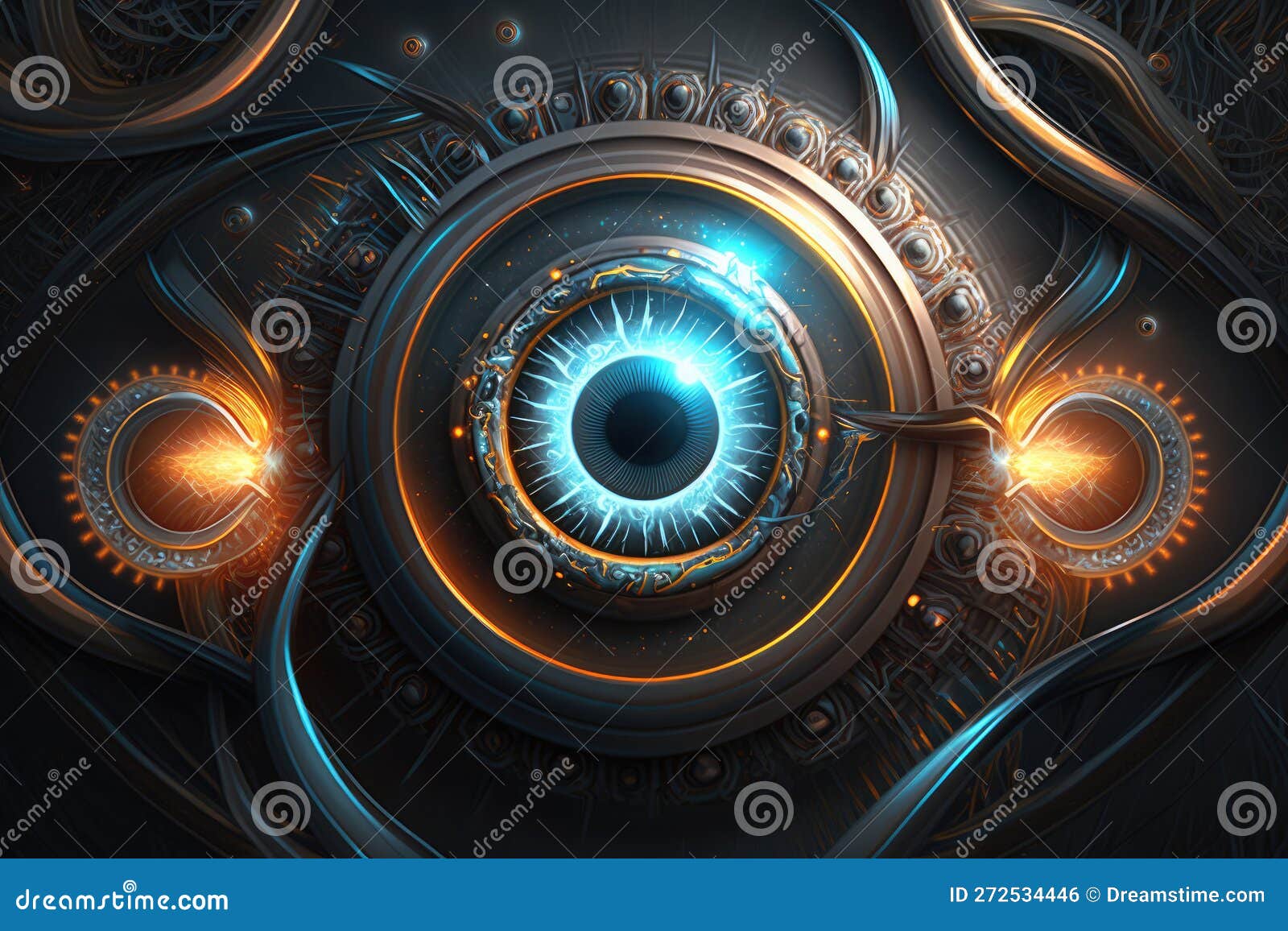 Cosmic Trance and Hypnosis Concept of Glowing Details in Digital Neural Network AI Generated Art ...