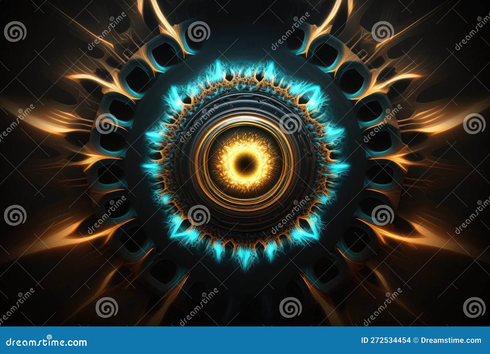 Cosmic Trance and Hypnosis Concept of Glowing Details in Digital Neural ...