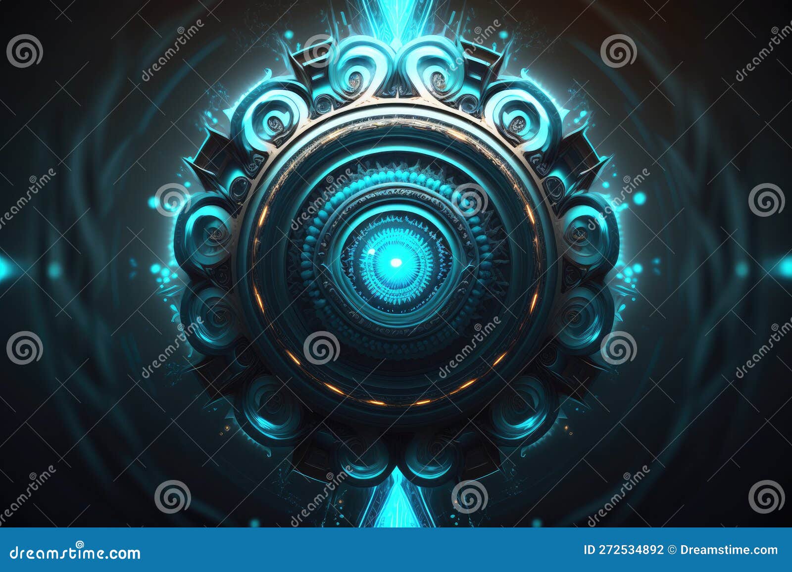 Cosmic Trance and Hypnosis Concept of Glowing Details in Digital Neural ...