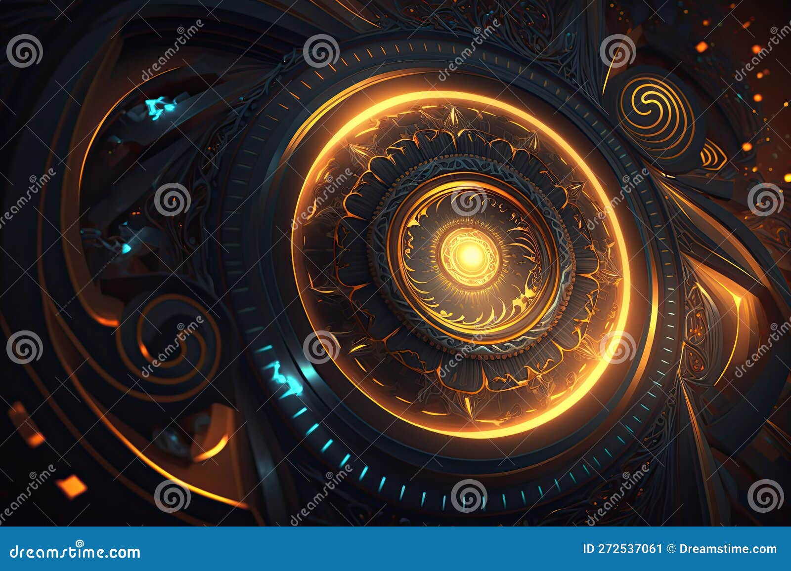 Cosmic Trance and Hypnosis Concept of Glowing Details in Digital Neural ...