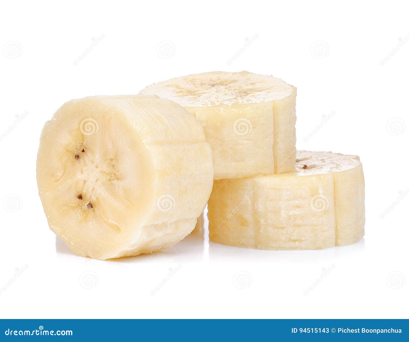 Tranche De Banane D'isolement Sur Le Fond Blanc Image stock - Image of ...