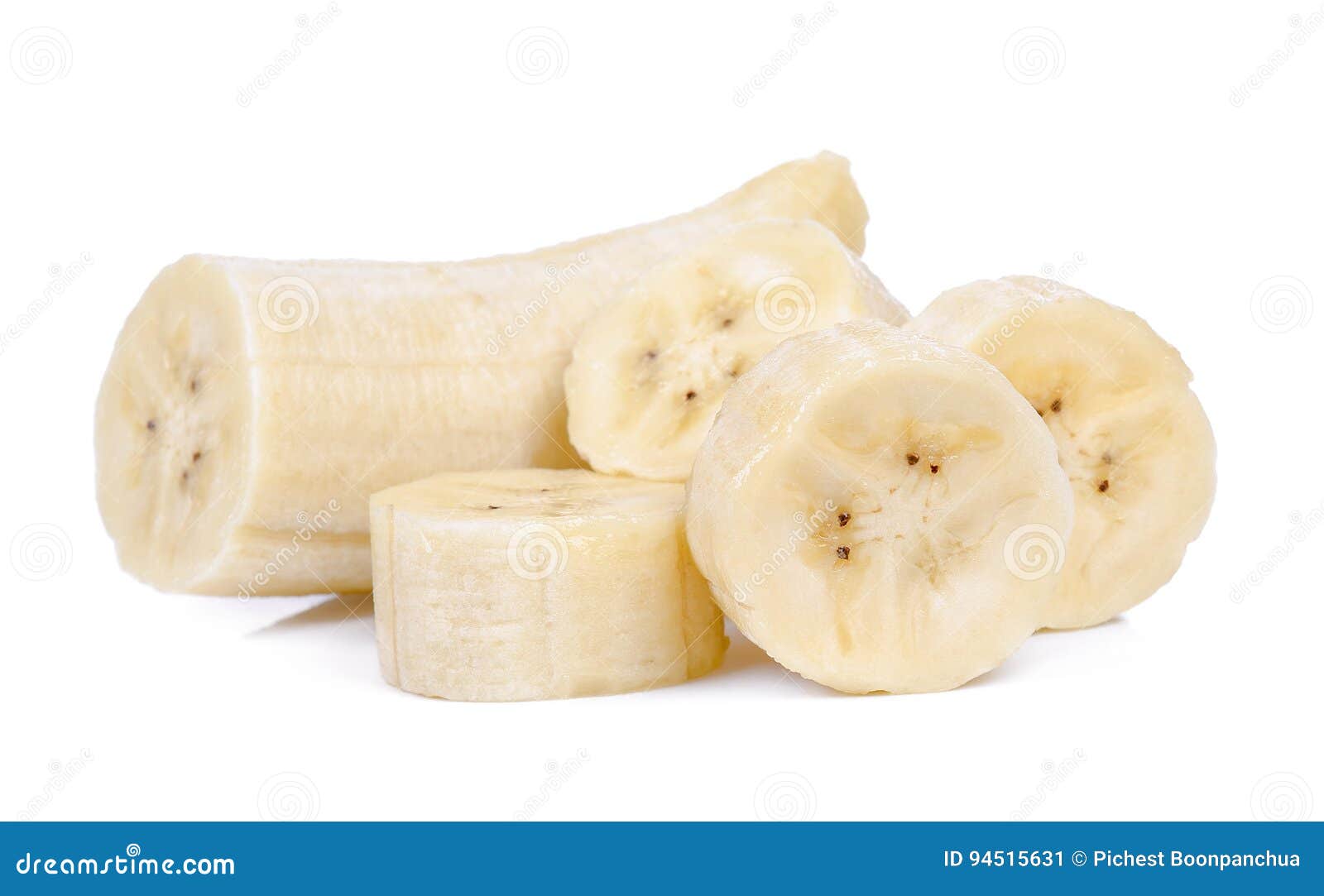 Tranche De Banane D'isolement Sur Le Fond Blanc Image stock - Image du ...