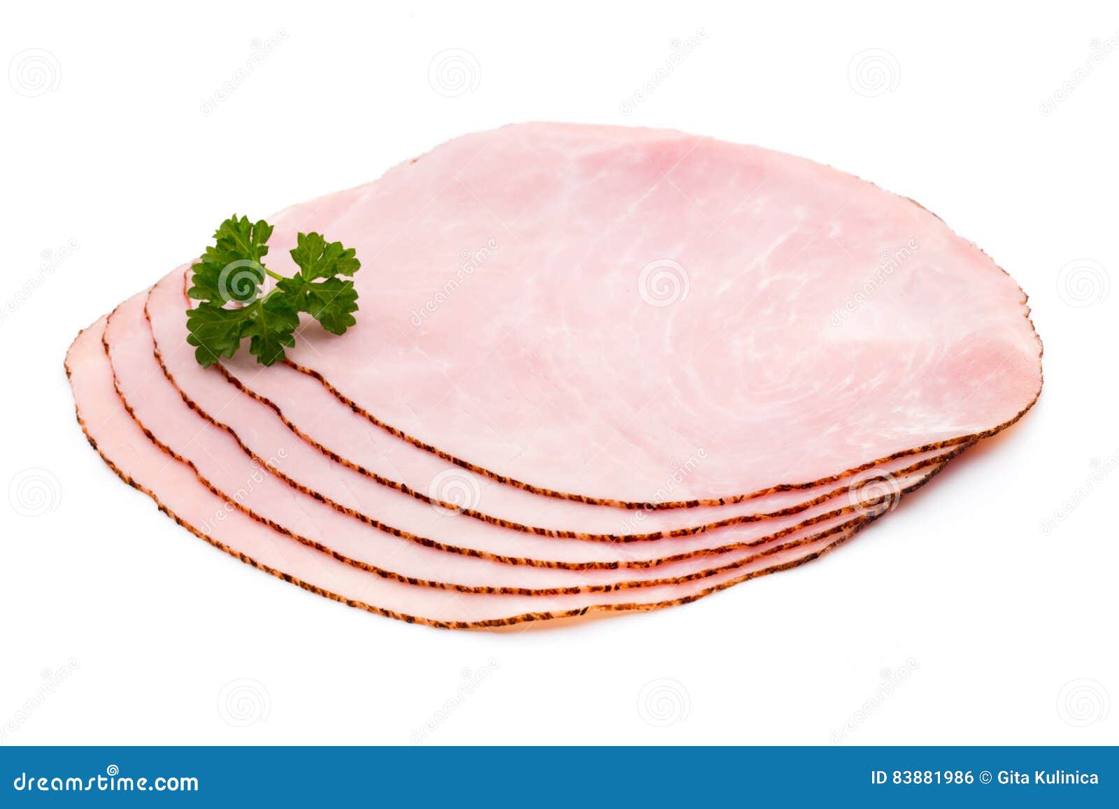 Tranches Minces De Jambon Sur Le Fond Blanc Photo stock - Image du ...