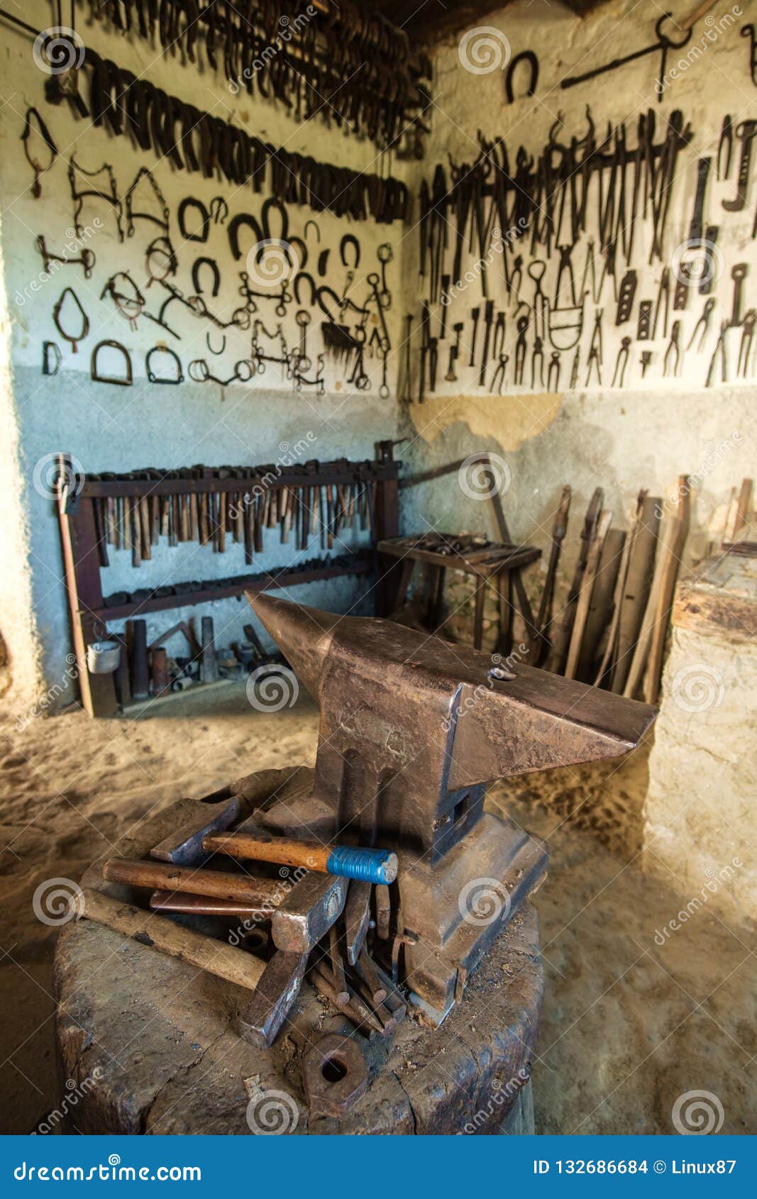 Tranditional Smithy Workshop Interior Stock Photo - Image of building ...
