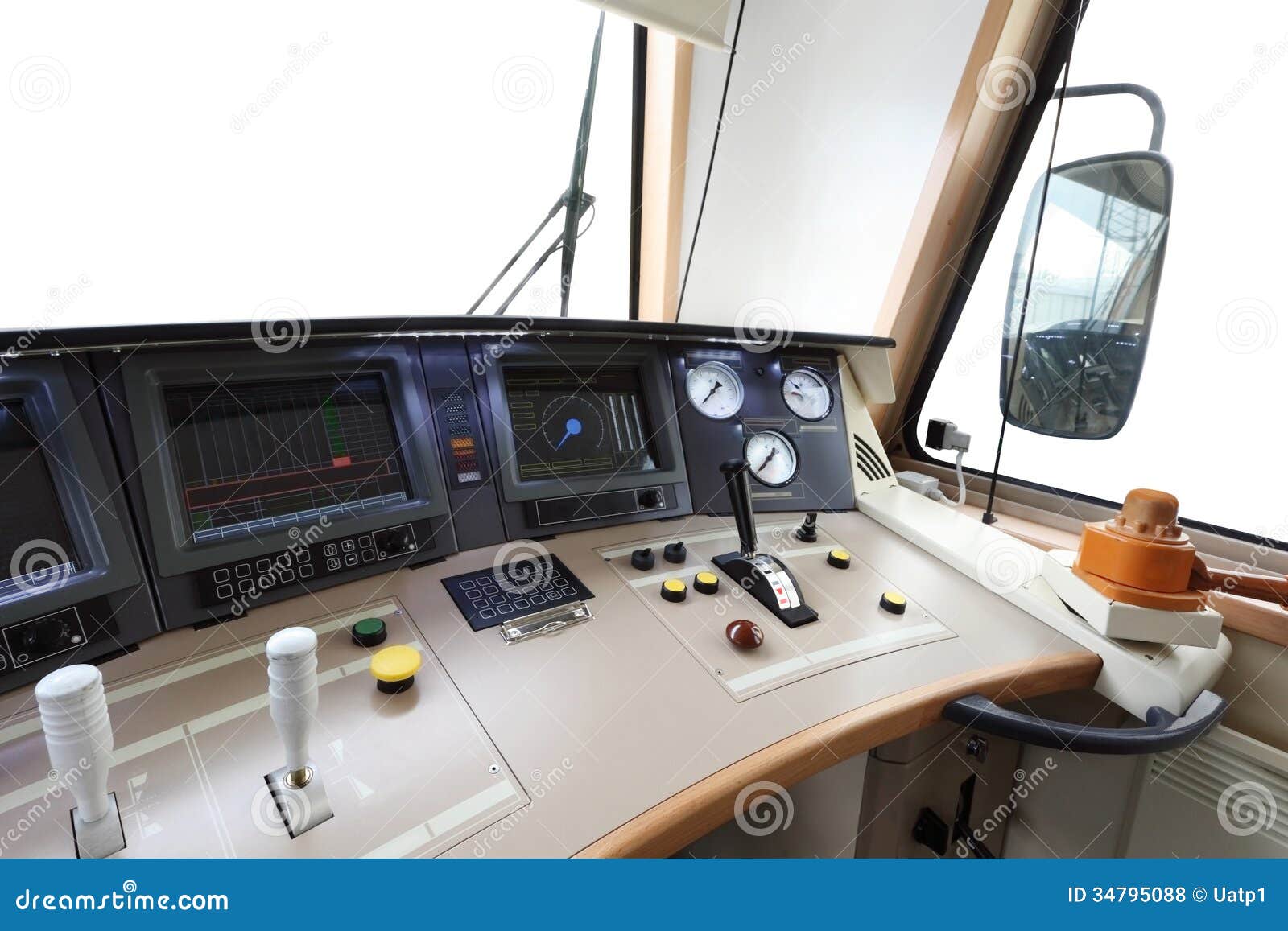 Trane operator s cab stock photo. Image of railroad, engine - 34795088