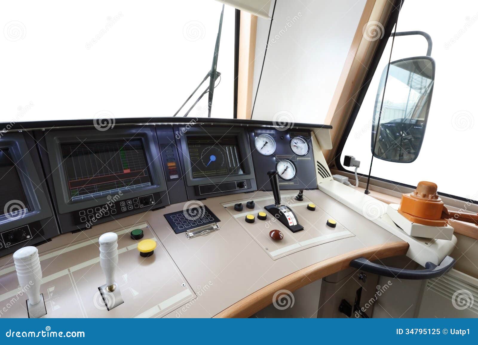 Trane operator s cab stock image. Image of engine, computer - 34795125